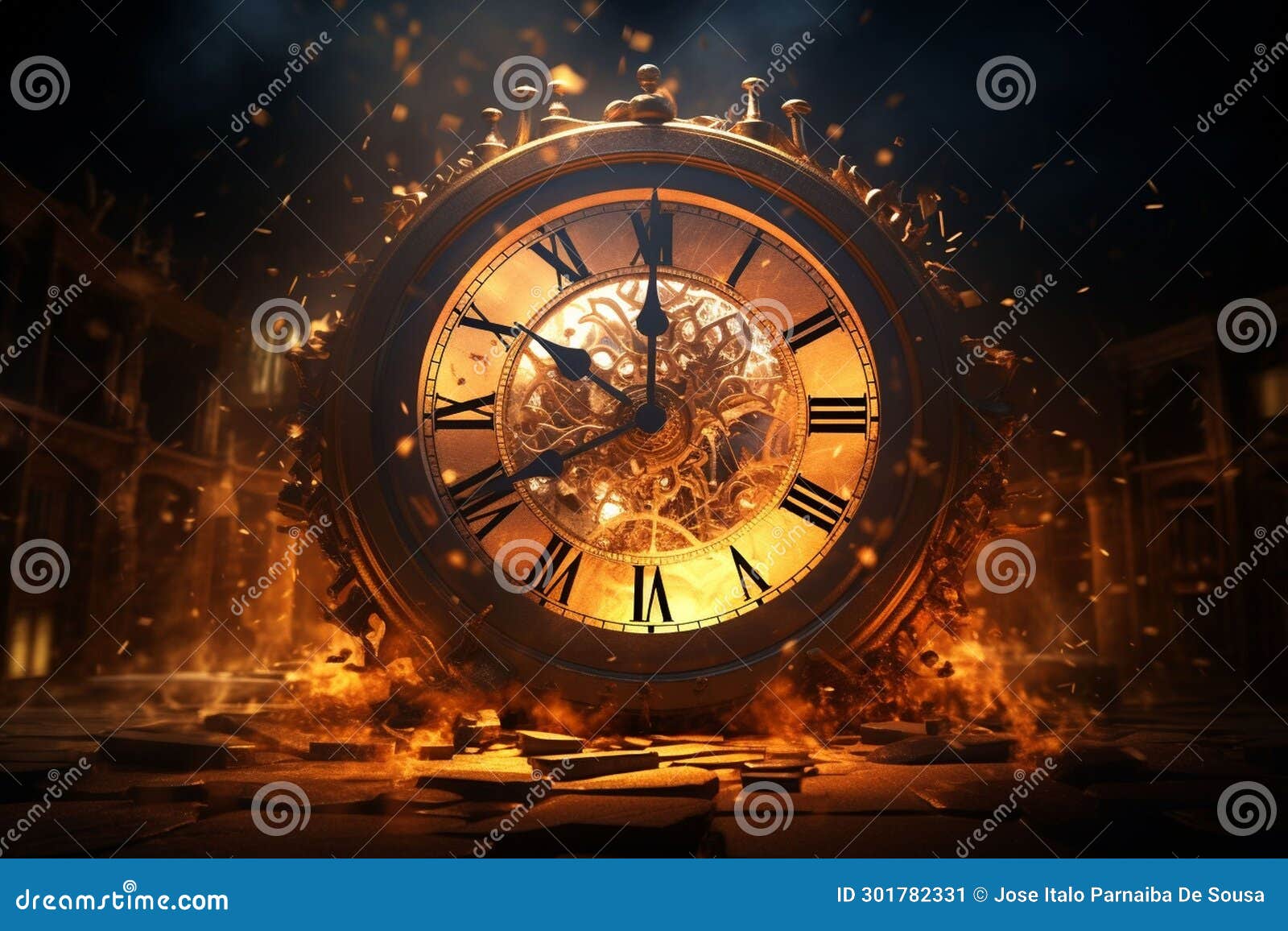 Illustration of a Clock Face Showing the Final Stock Illustration ...