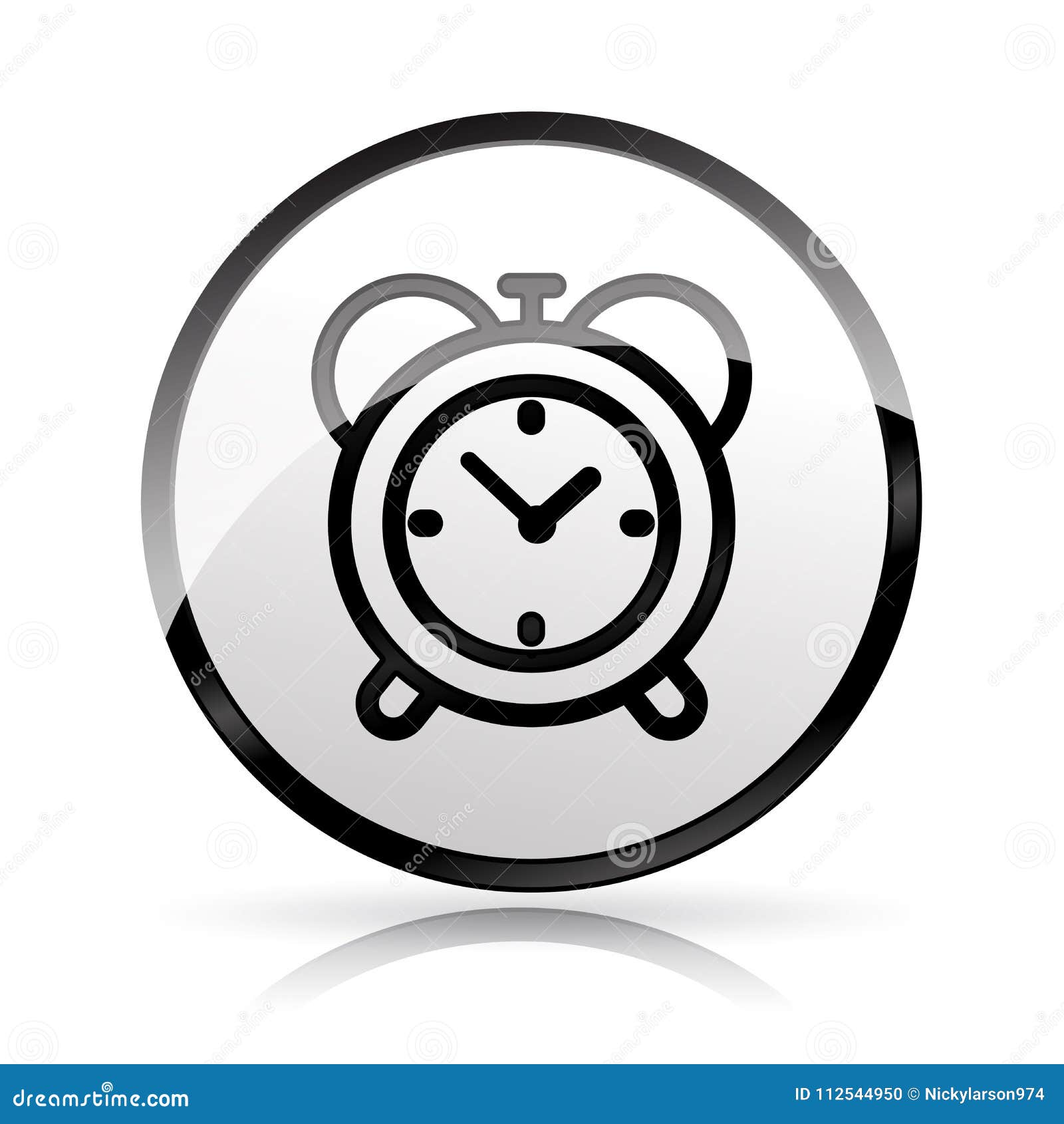Clock Icon on White Background Stock Vector - Illustration of sign ...