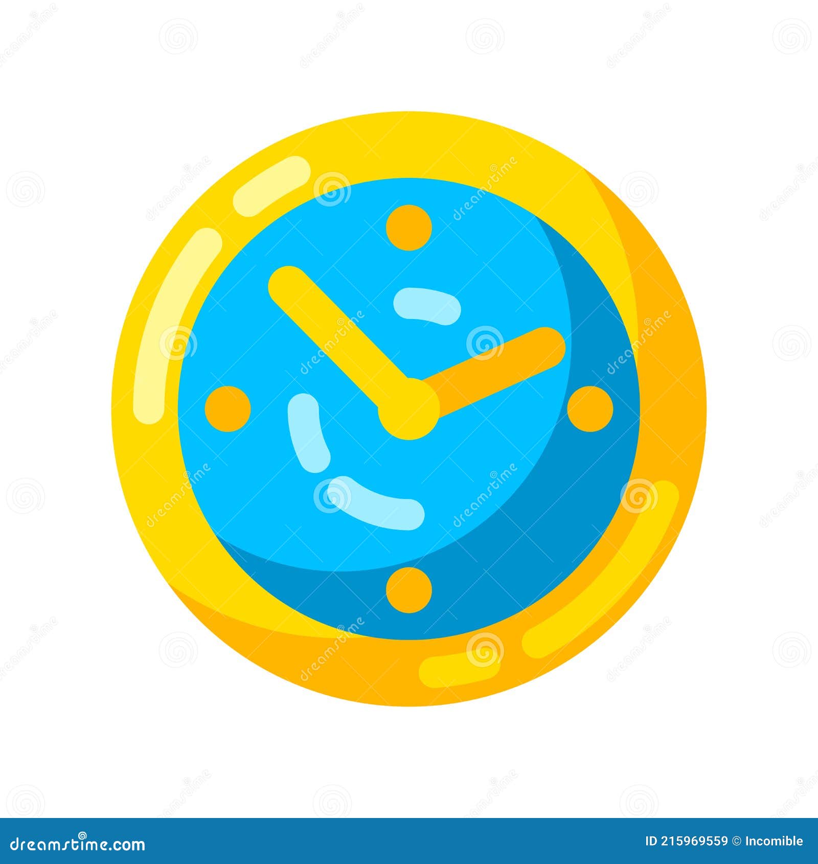 Illustration of Clock. Stylized Icon for Design. Stock Vector ...