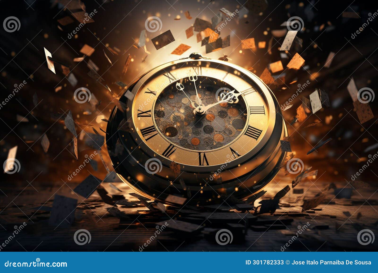 Illustration of a Clock Transitioning from the Stock Illustration ...