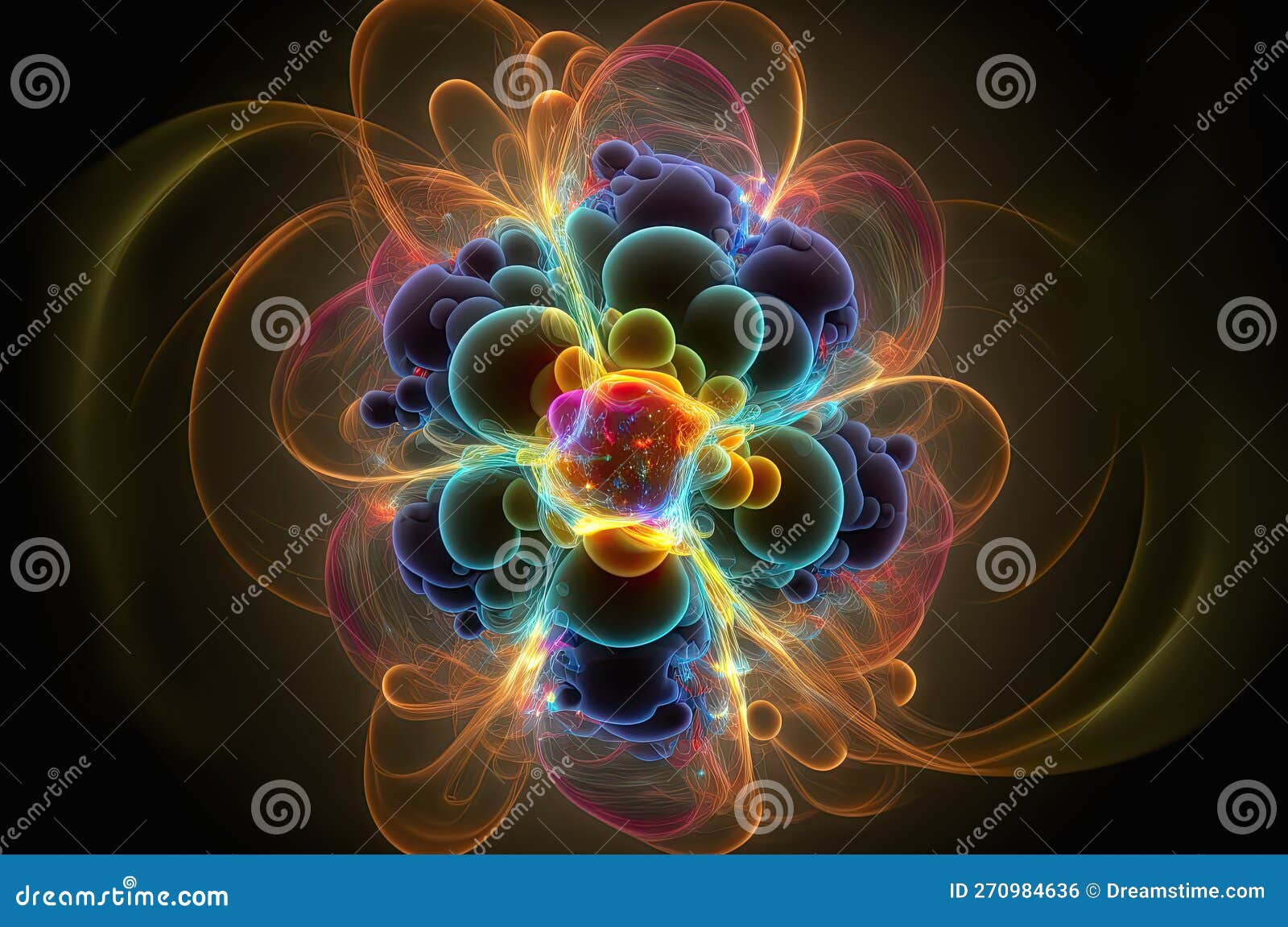 Illustration of the Close Up Atom Stock Illustration - Illustration of ...