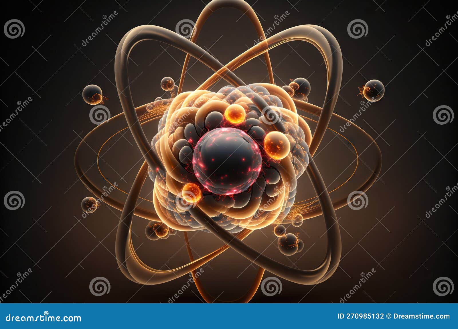Illustration of the Close Up Atom Stock Illustration - Illustration of ...