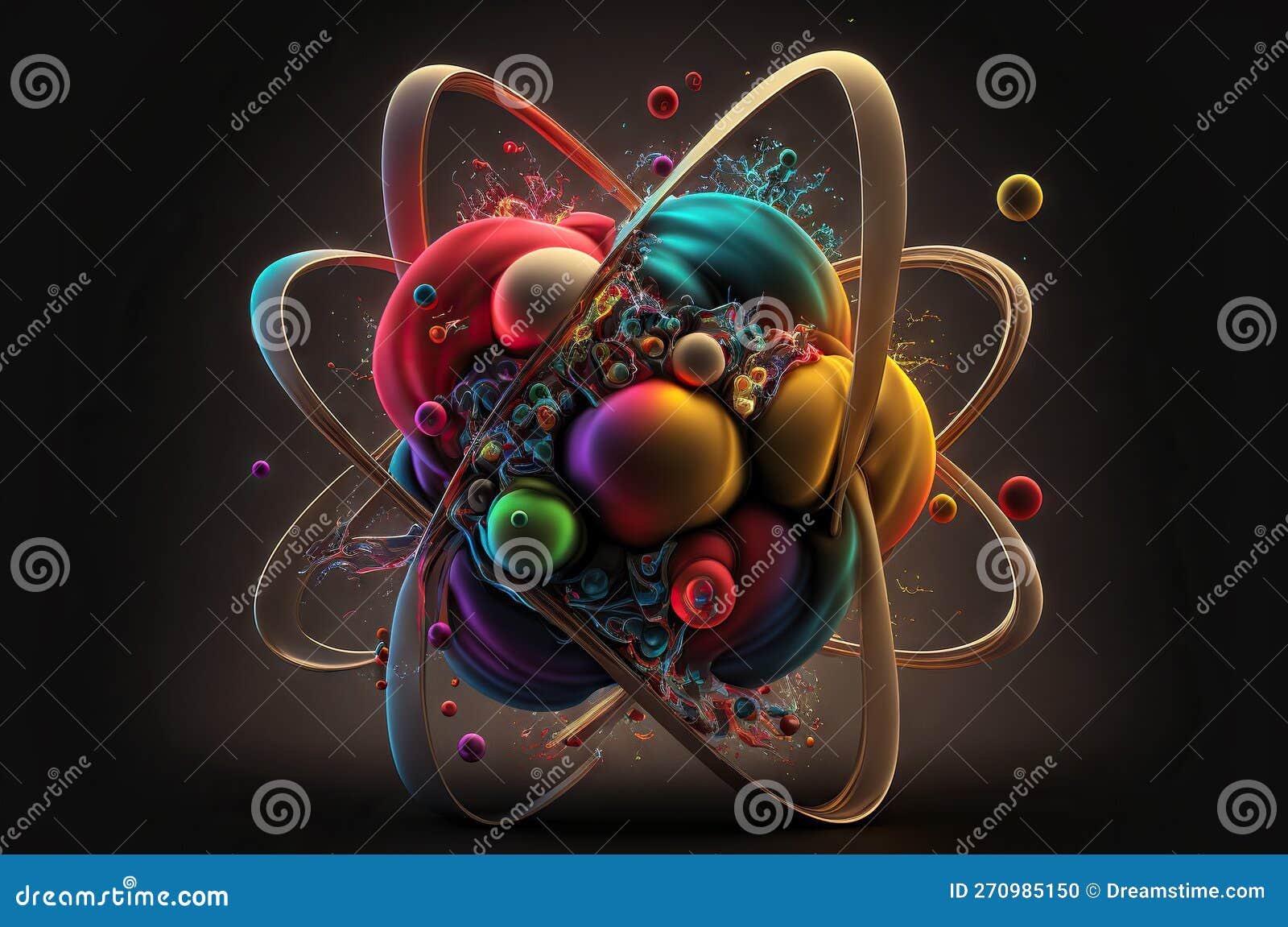 Illustration of the Close Up Atom Stock Illustration - Illustration of ...