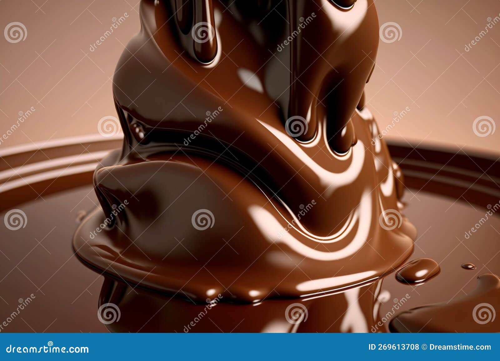 Illustration Closeup of Melted Chocolate AI Generated Stock ...