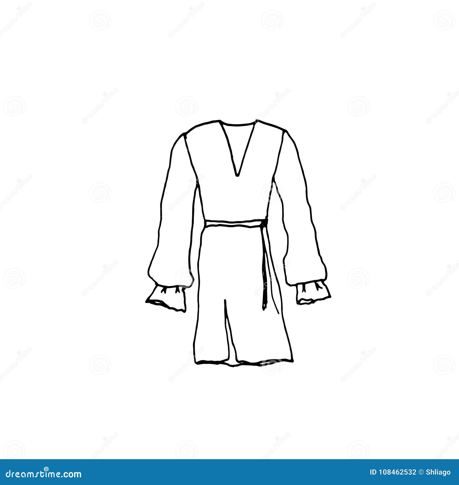 Illustration of Clothes. Line Drawing of Dress Stock Vector ...