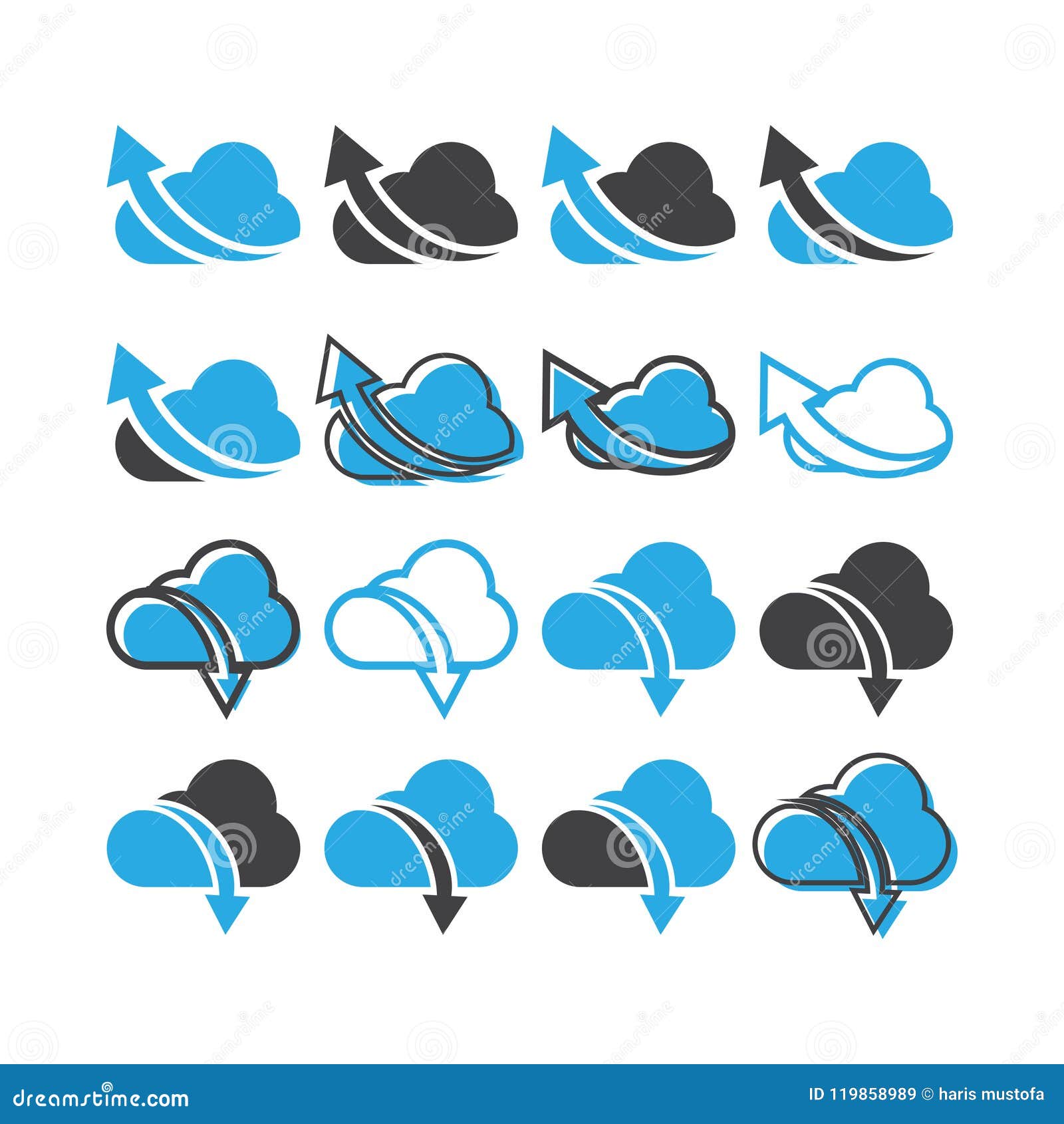 Cloud and Arrow Logo Design Template Stock Vector - Illustration of ...