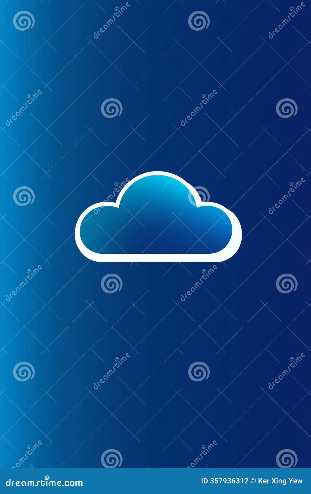 Illustration of a Cloud Icon on Blue Gradient Background for Technology ...