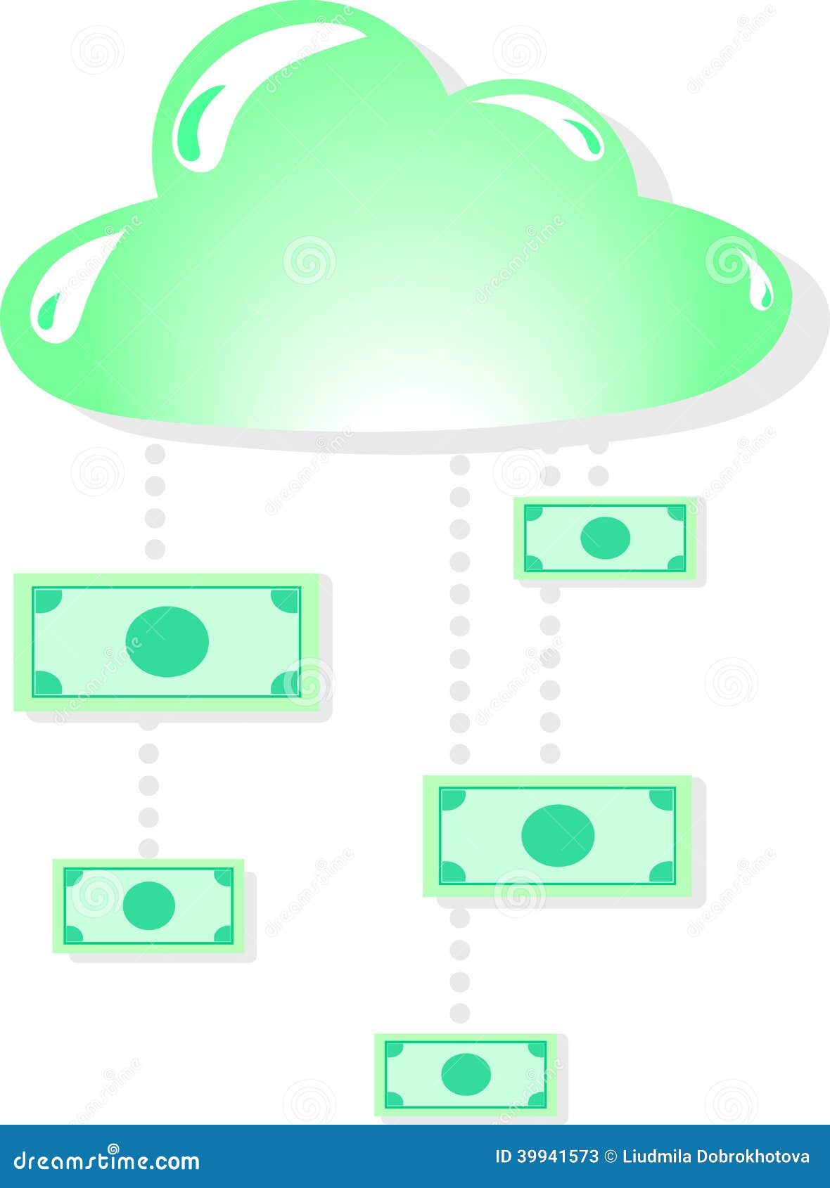 Illustration of Cloud and Money Stock Vector - Illustration of ...