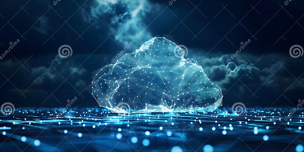 Illustration of Cloud Network Concept with Data Flow Symbolism in Cloud ...