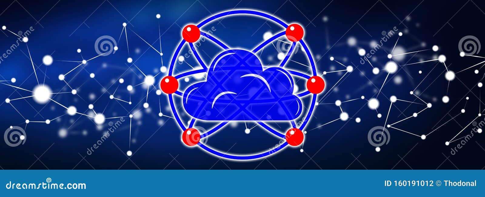 Concept of Cloud Networking Stock Illustration - Illustration of server ...