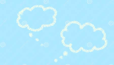 Illustration Cloud Text Box Hands Draw Abstract Background. Stock ...