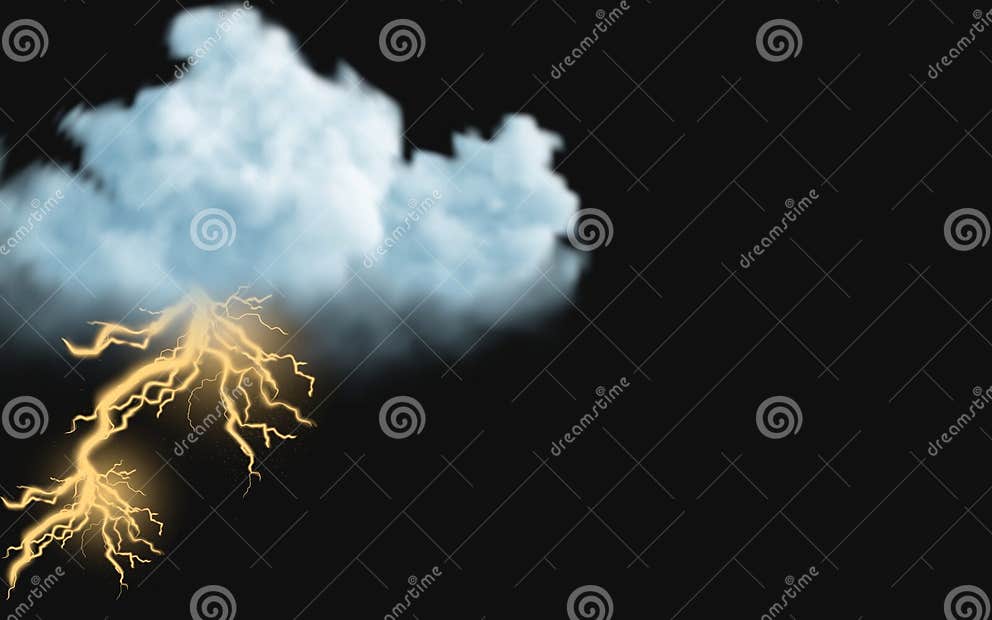 Illustration of Clouds and Scary Lightning Stock Illustration ...