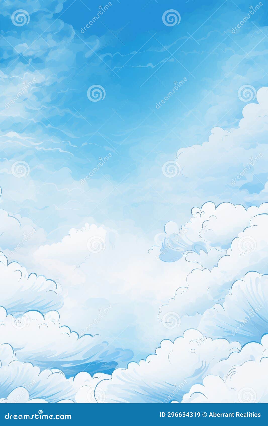 An Illustration of Clouds in the Sky Stock Illustration - Illustration ...