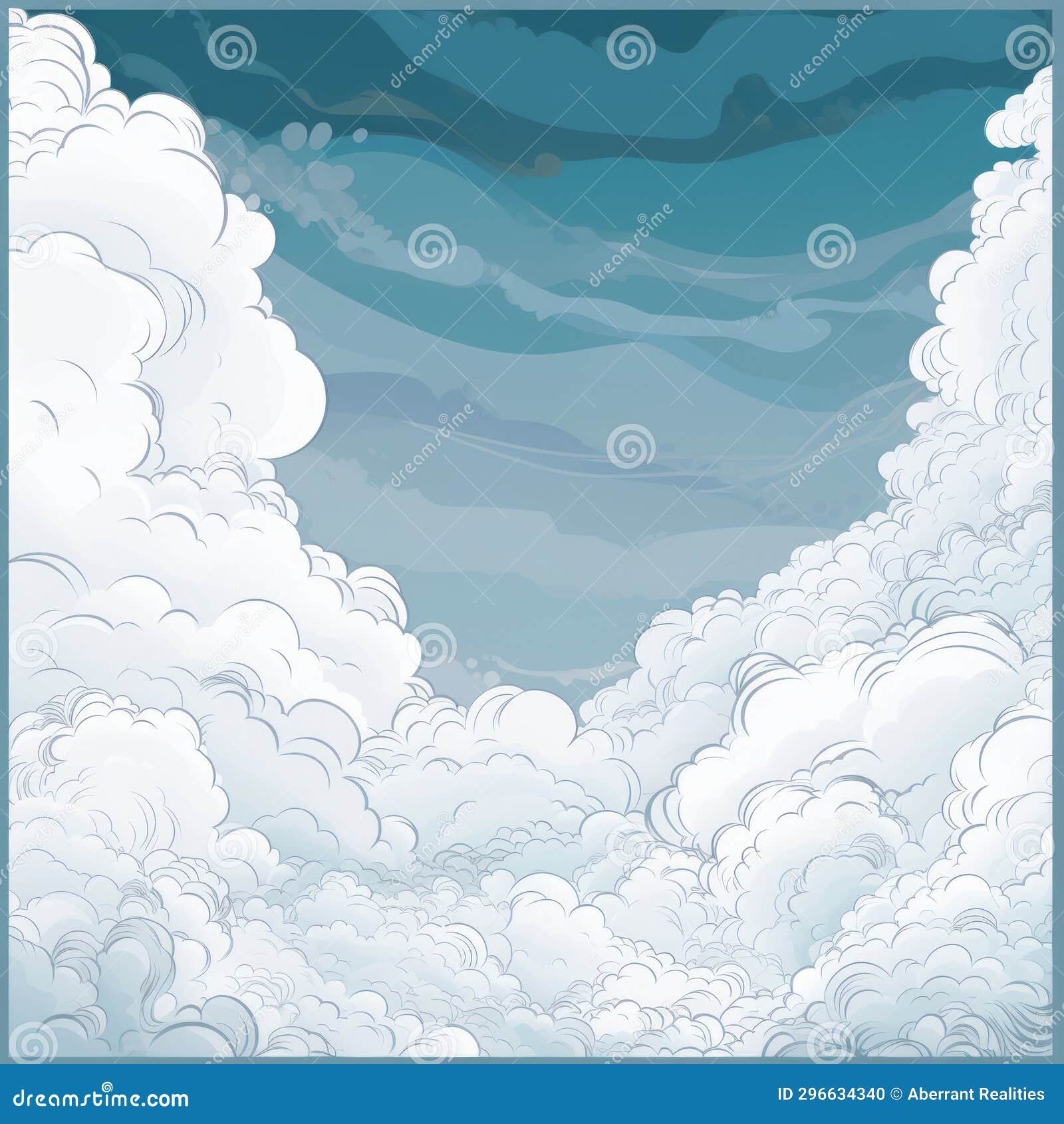 An Illustration of Clouds in the Sky Stock Illustration - Illustration ...