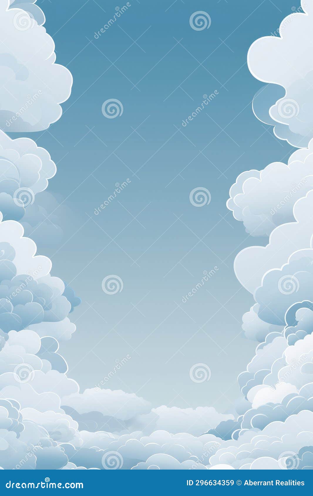 An Illustration of Clouds in the Sky Stock Illustration - Illustration ...