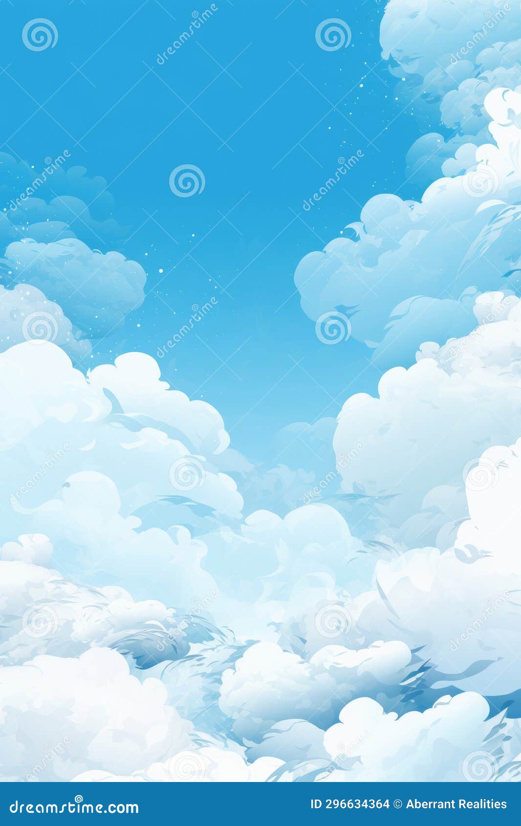 An Illustration of Clouds in the Sky Stock Illustration - Illustration ...