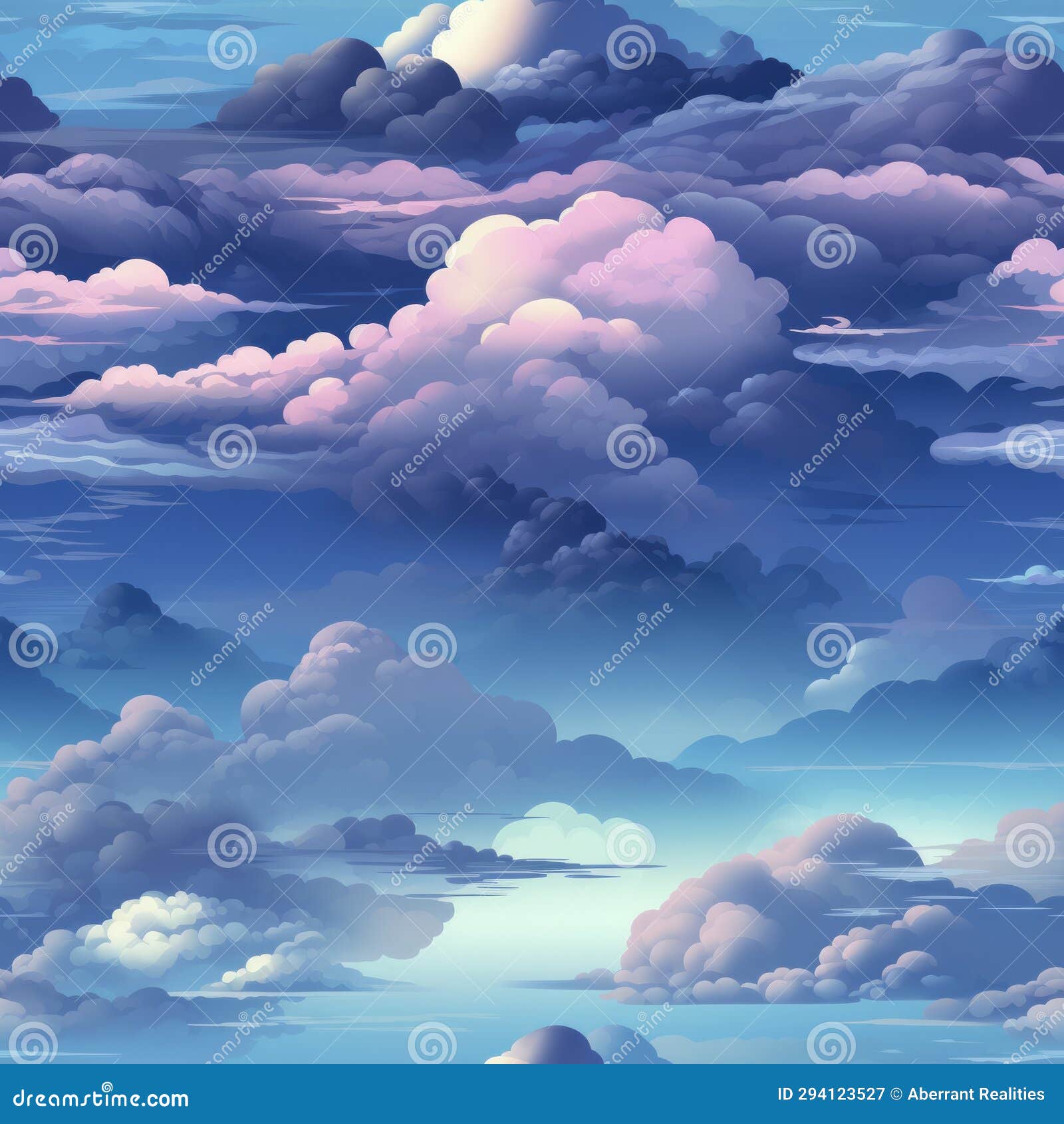 An Illustration of Clouds in the Sky Stock Illustration - Illustration ...