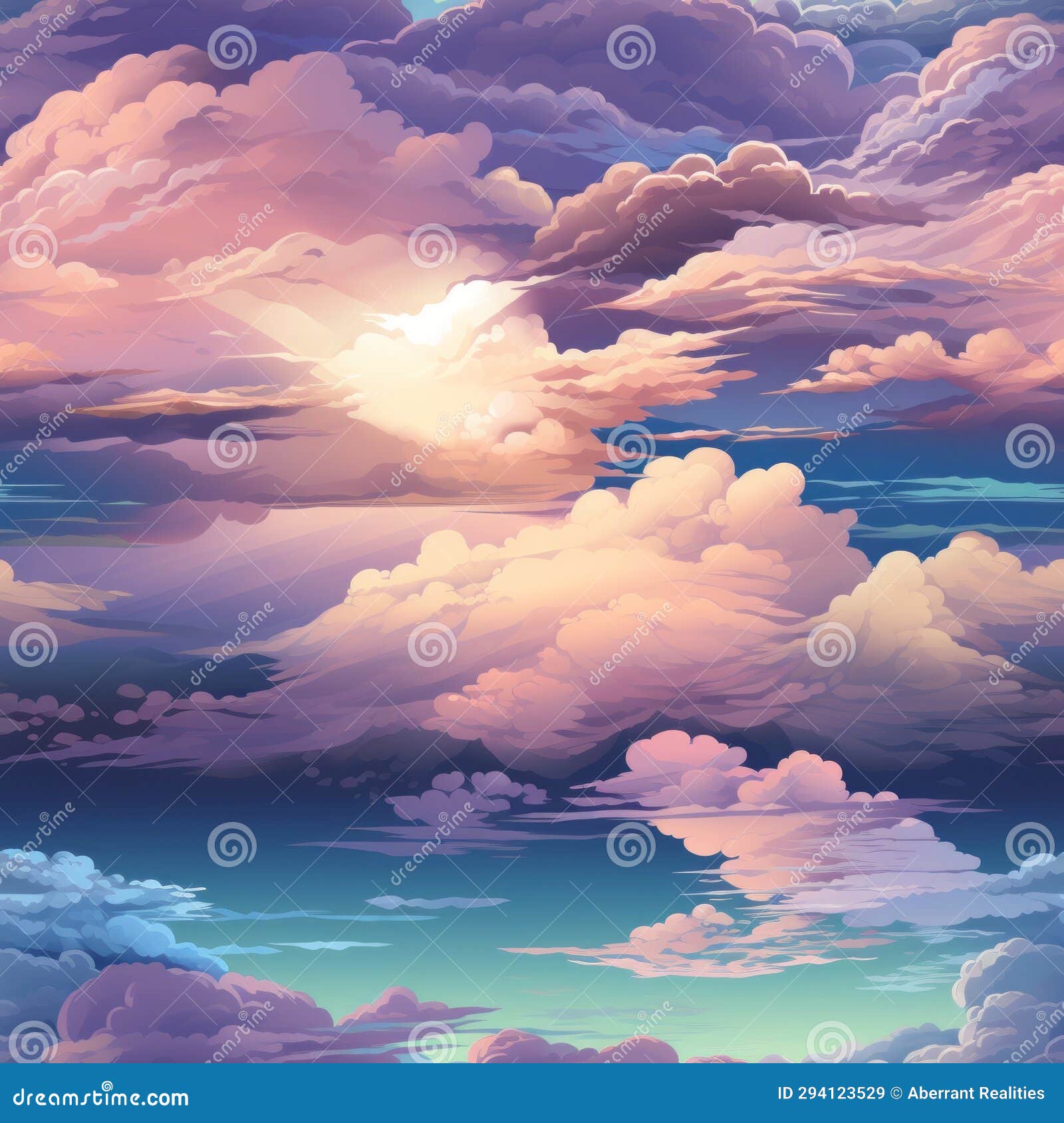 An Illustration of Clouds in the Sky Stock Illustration - Illustration ...