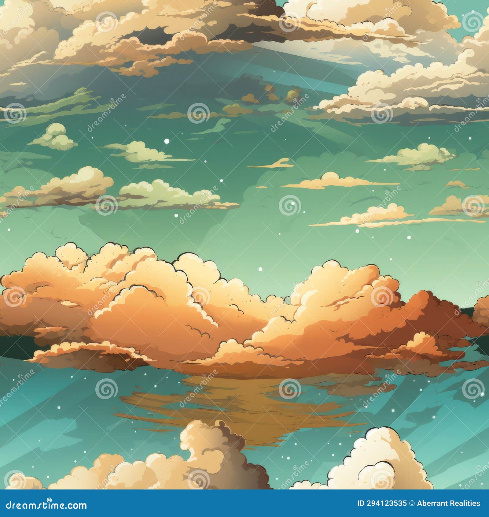 An Illustration of Clouds in the Sky Stock Illustration - Illustration ...