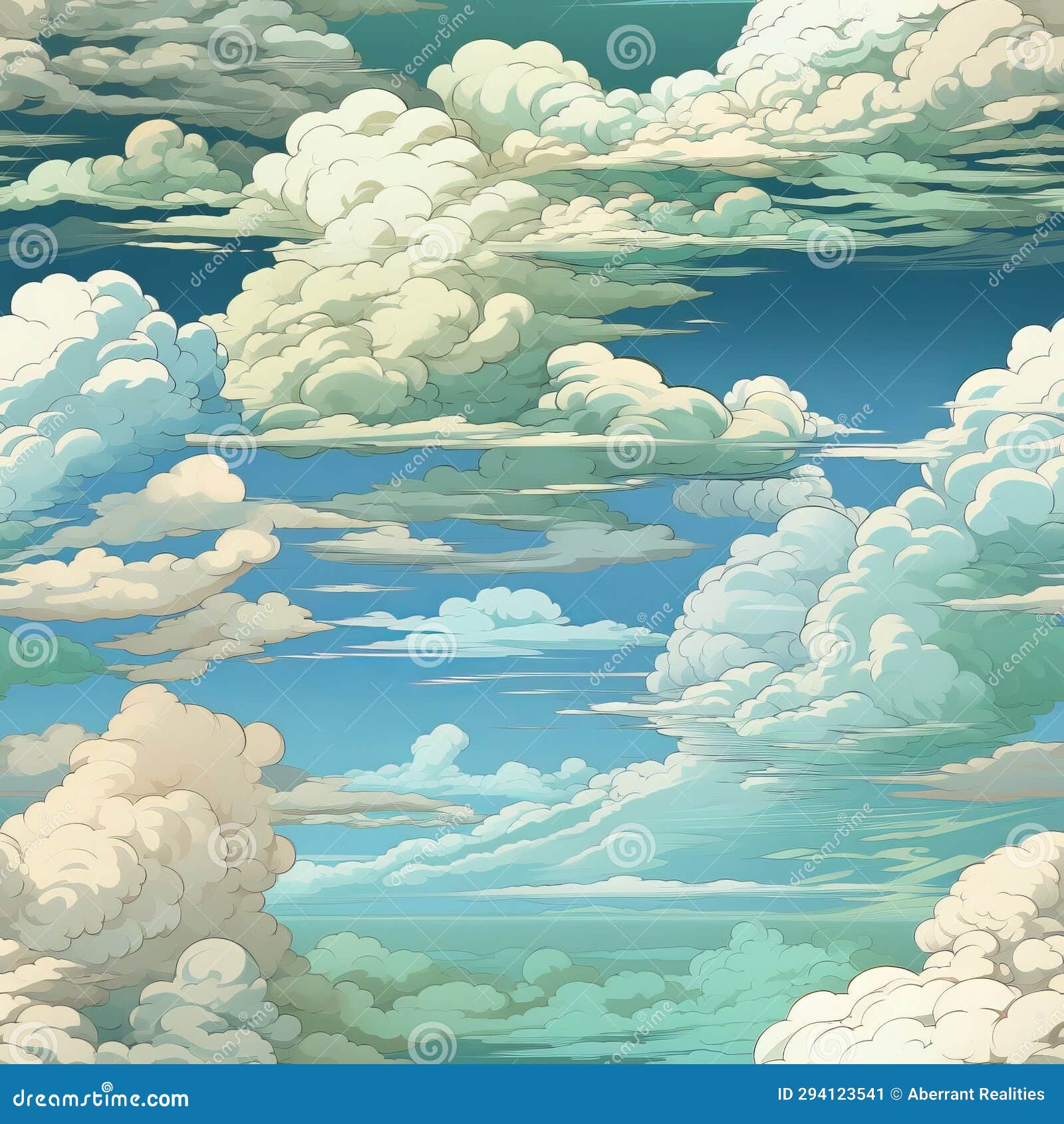 An Illustration of Clouds in the Sky Stock Illustration - Illustration ...