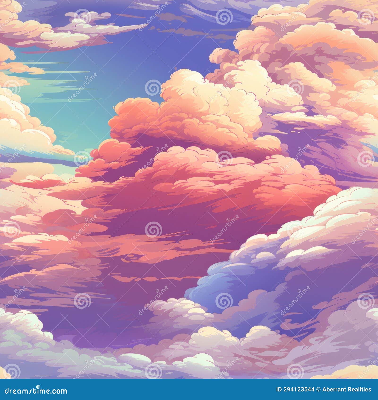 An Illustration of Clouds in the Sky Stock Illustration - Illustration ...