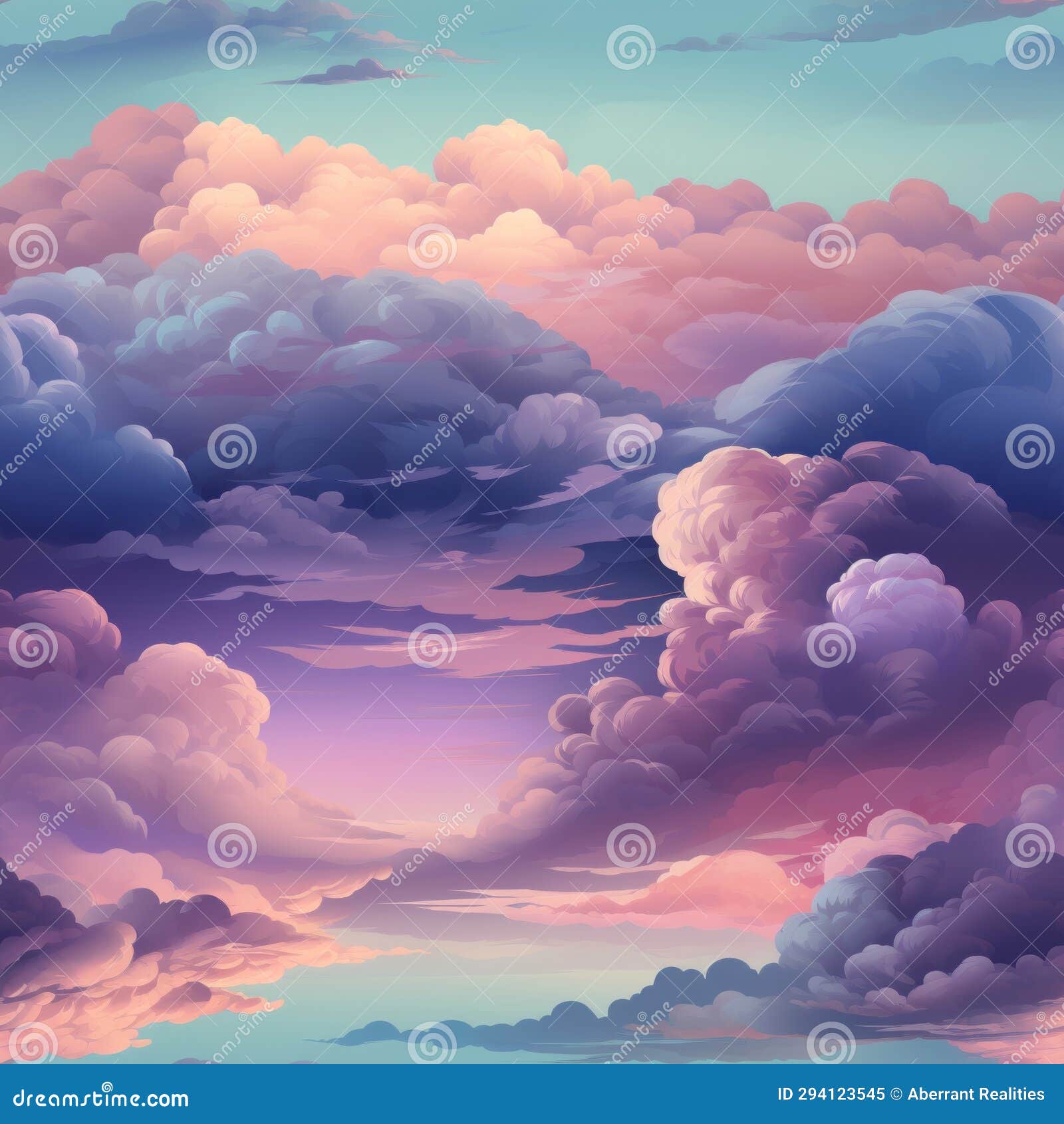 An Illustration of Clouds in the Sky Stock Illustration - Illustration ...