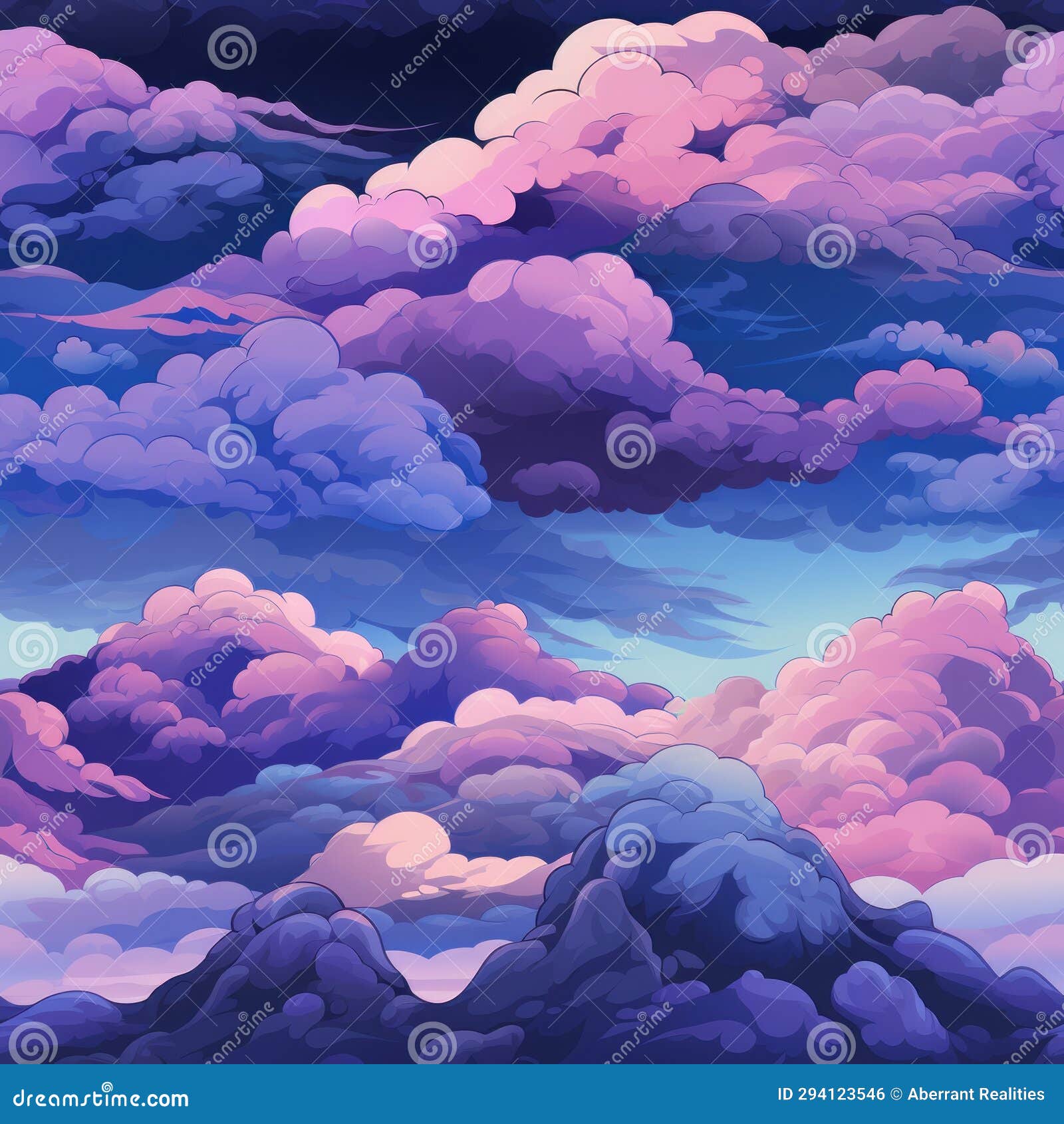 An Illustration of Clouds in the Sky Stock Illustration - Illustration ...