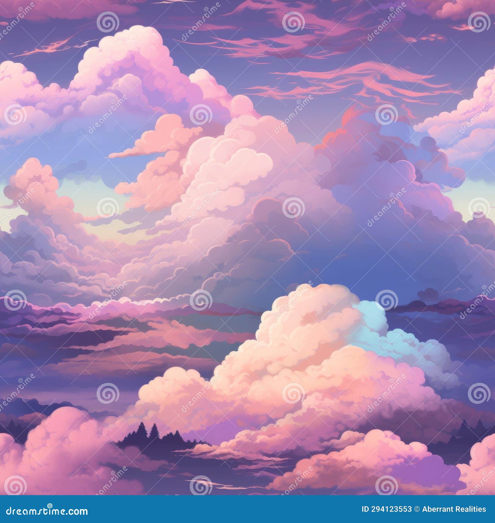 An Illustration of Clouds in the Sky Stock Illustration - Illustration ...