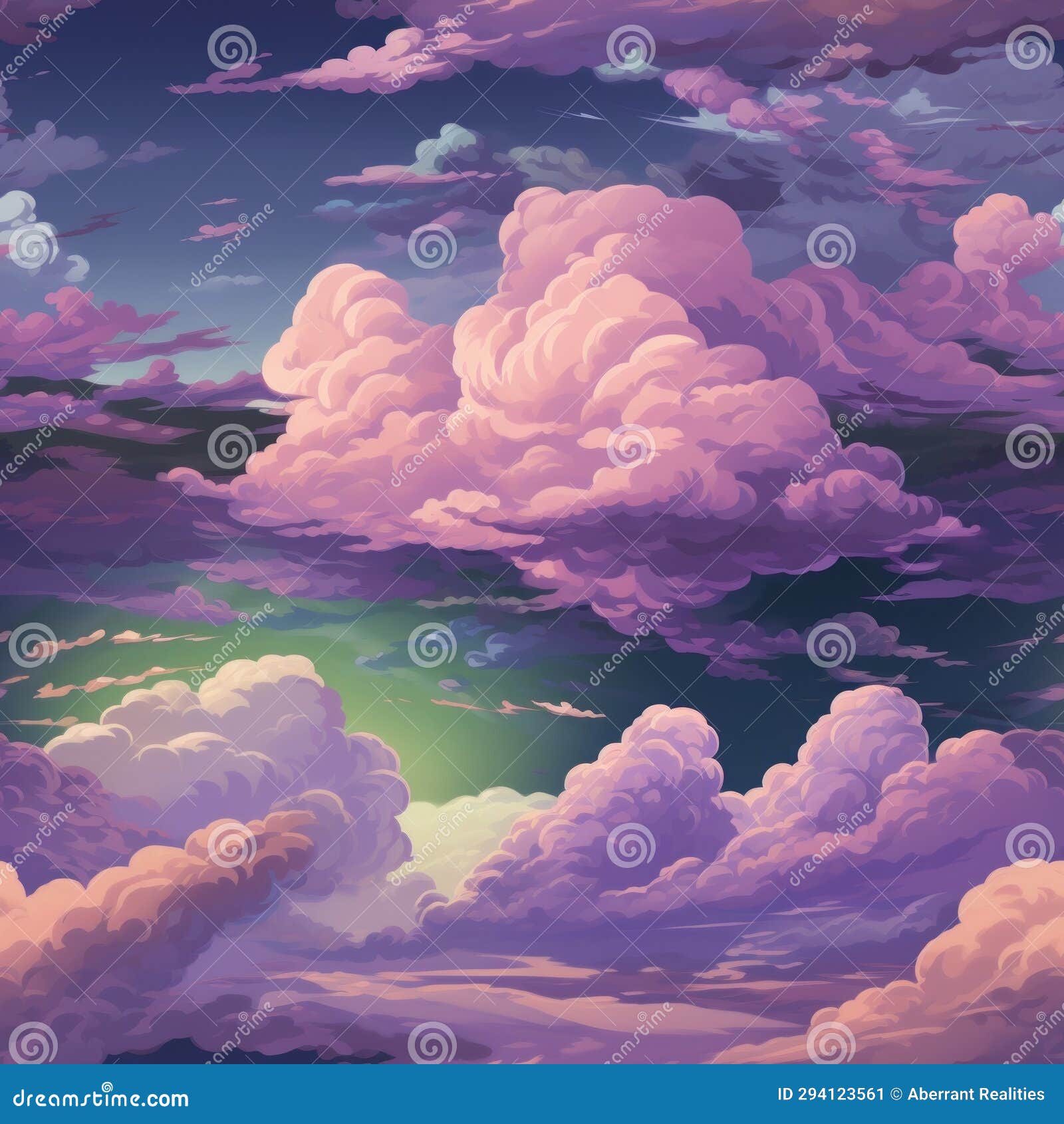 An Illustration of Clouds in the Sky Stock Illustration - Illustration ...