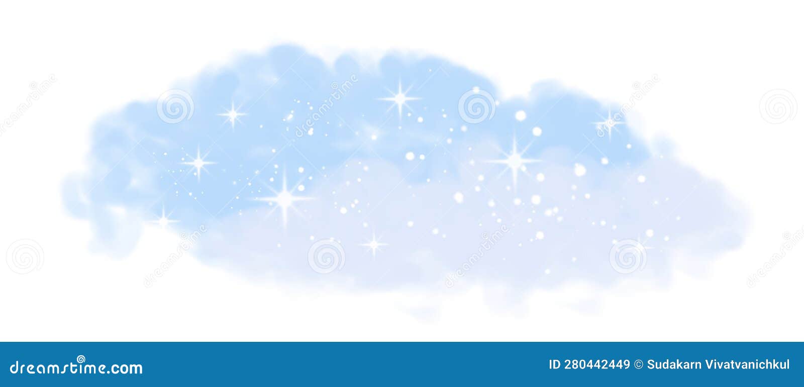 Clouds and Stars Illustration. Stock Image - Illustration of dreamy ...