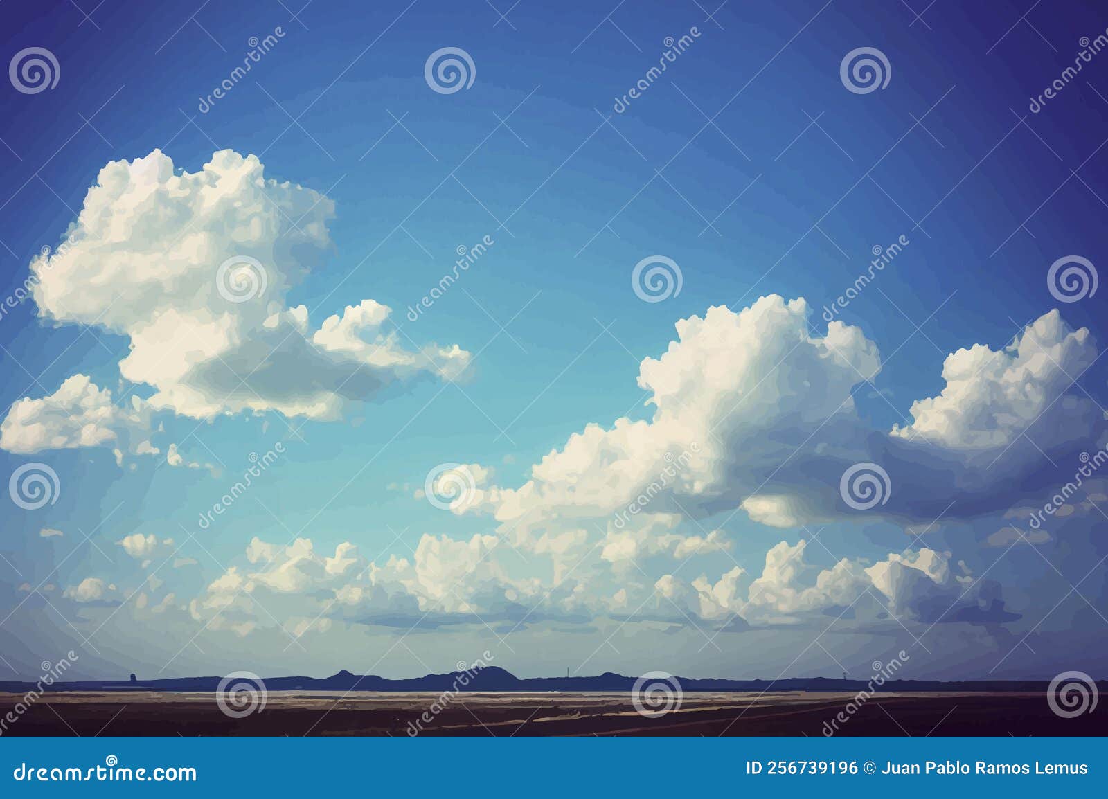 Illustration of the Cloudy Blue Sky. Beautiful Sky and Clouds Stock ...