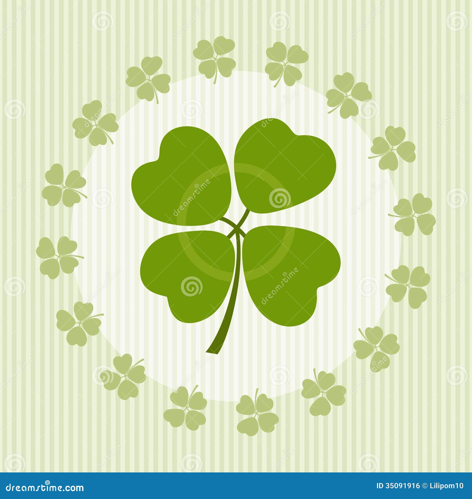 Illustration of Clover with Four Leaves on Luck Stock Vector ...