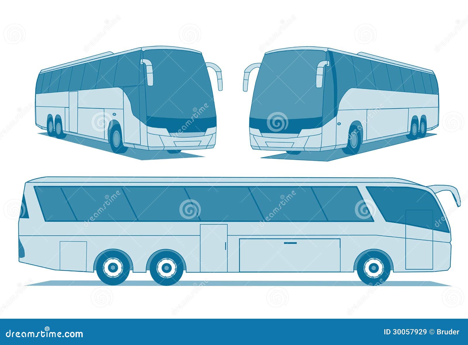 Coach Buses Royalty-Free Cartoon | CartoonDealer.com #30057929