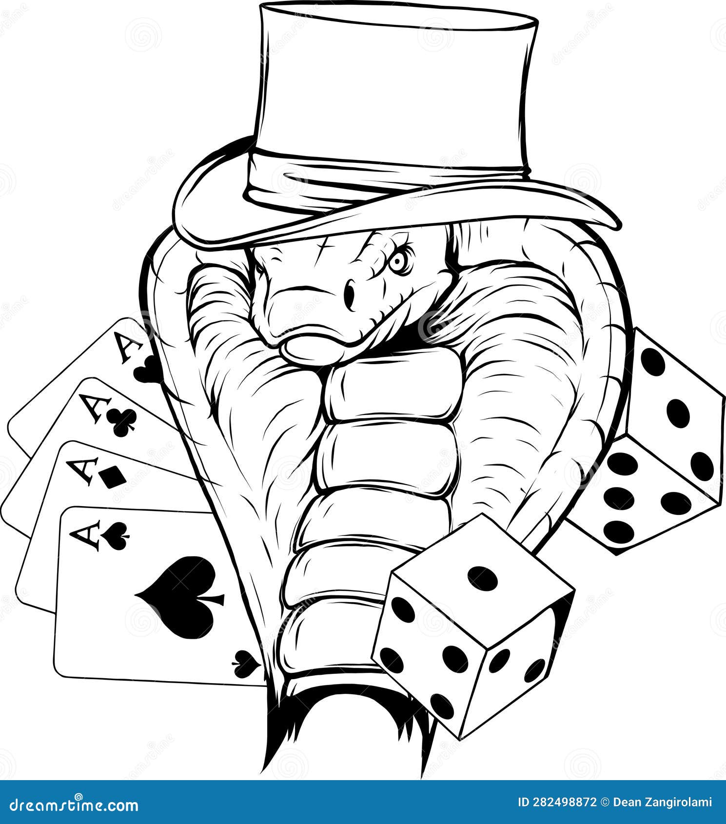 Vector Illustration of Cobra Head in Outline Stock Vector ...