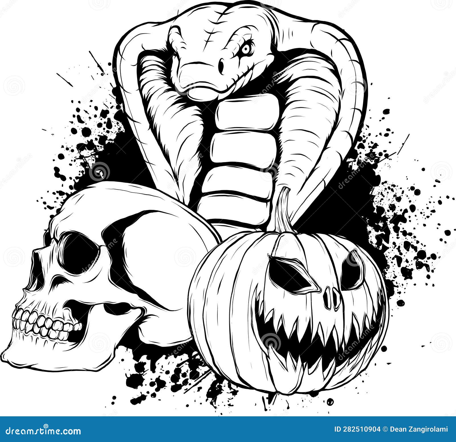 Vector Illustration of Cobra Head in Outline Stock Vector ...