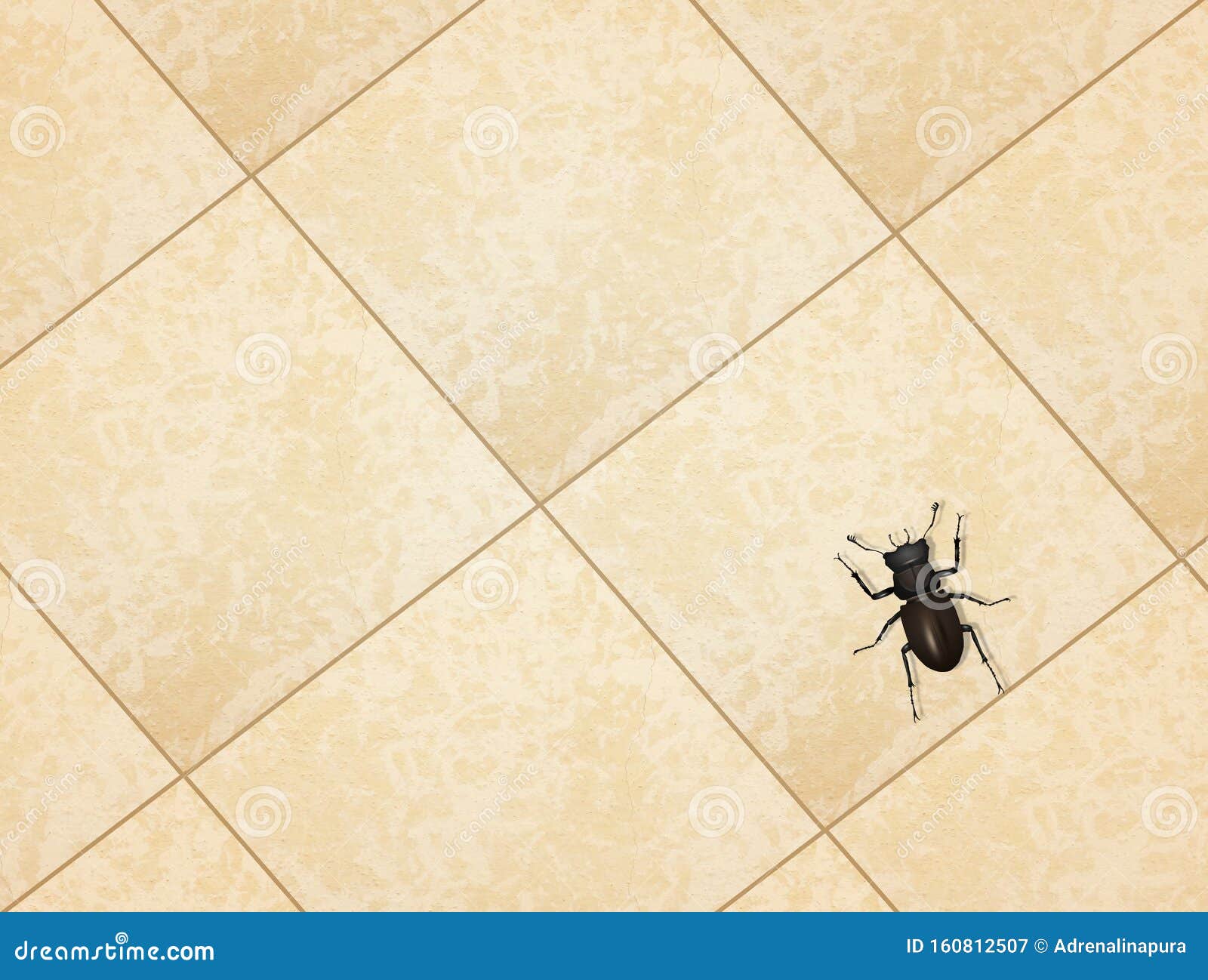 Cockroach on the floor stock illustration. Illustration of removal ...