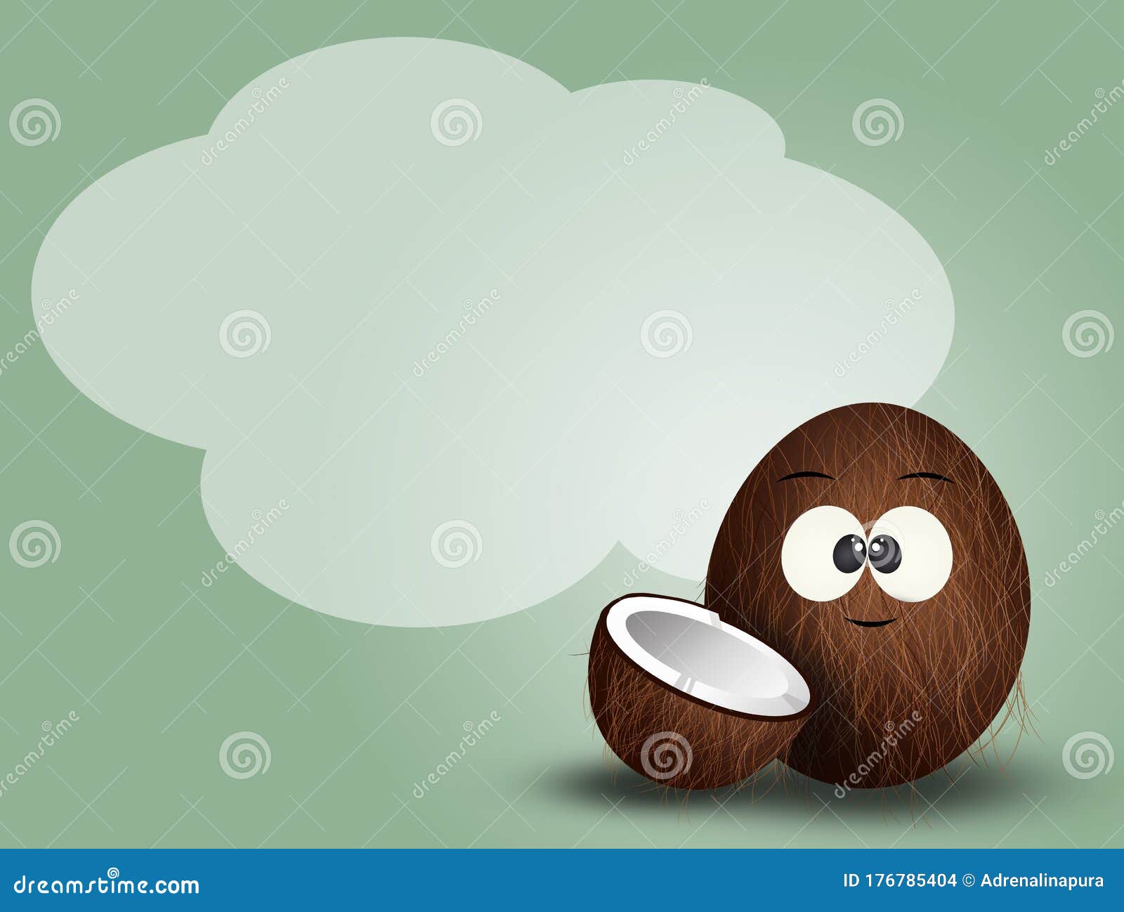 Coconut Label with Funny Face Stock Illustration - Illustration of ...