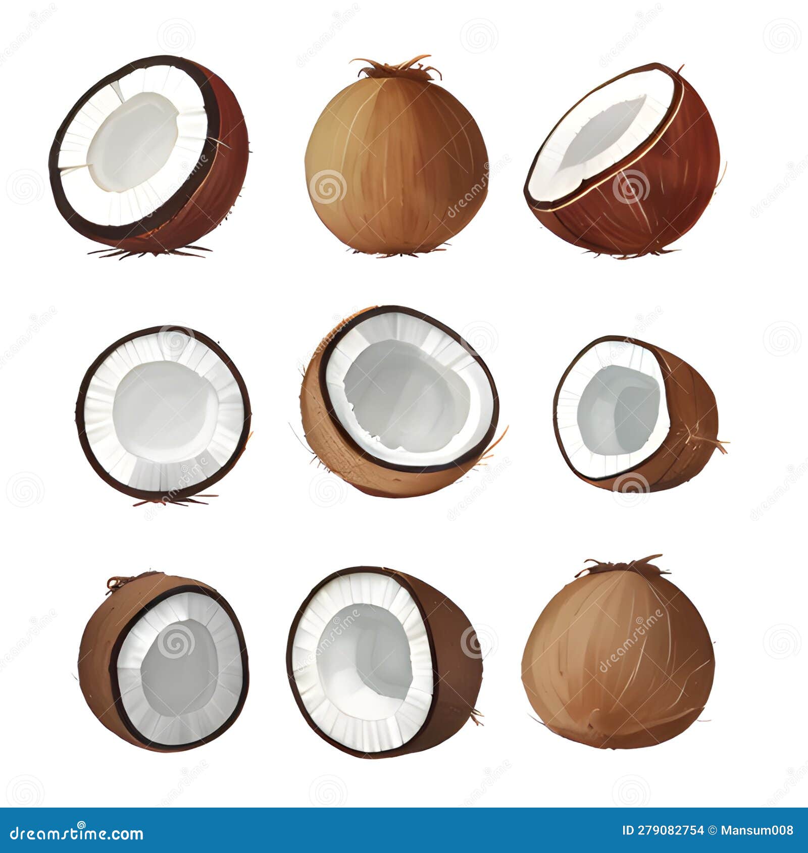 Illustration of Coconut and Shell. Watercolor Style, AI Generated Stock ...