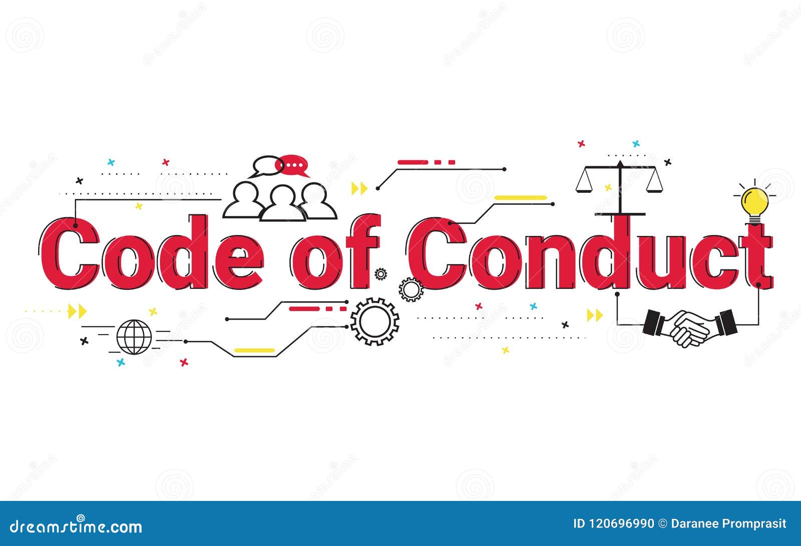 Code Of Conduct. Paper On Pillar. Concept Of Ethical Integrity Value ...