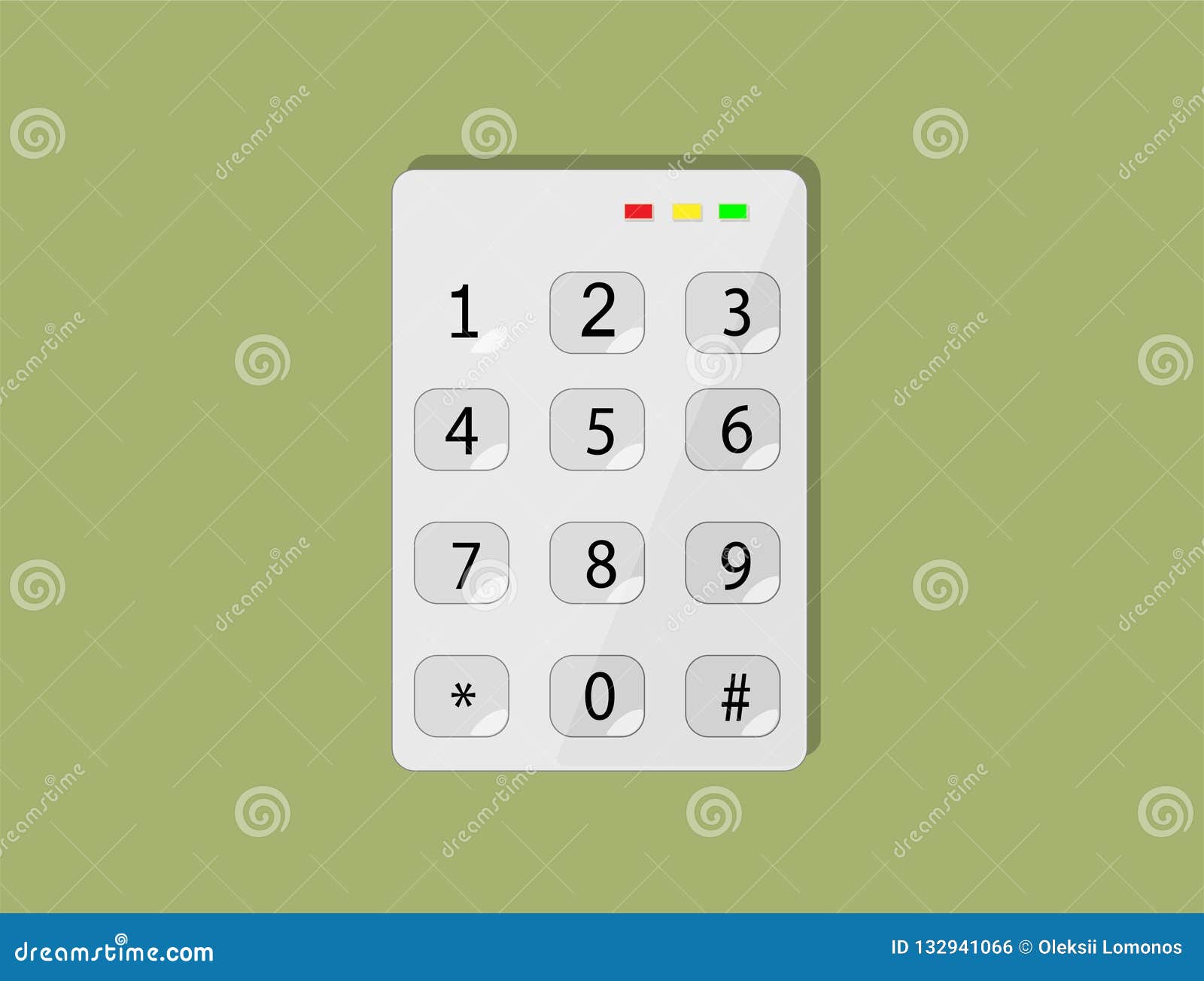 Illustration of a Code Lock for a Door Stock Vector - Illustration of ...