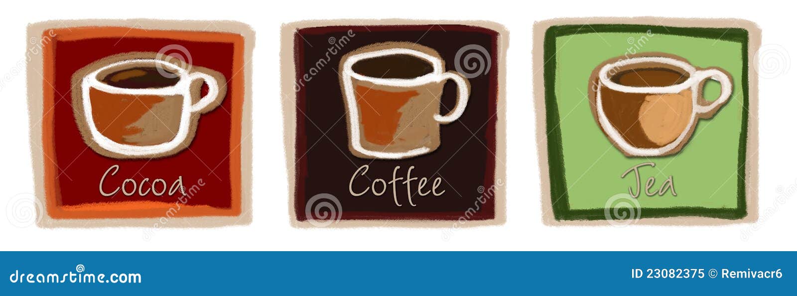 Illustration Of Coffee, Cocoa & Tea Mugs Royalty Free Stock Photo ...