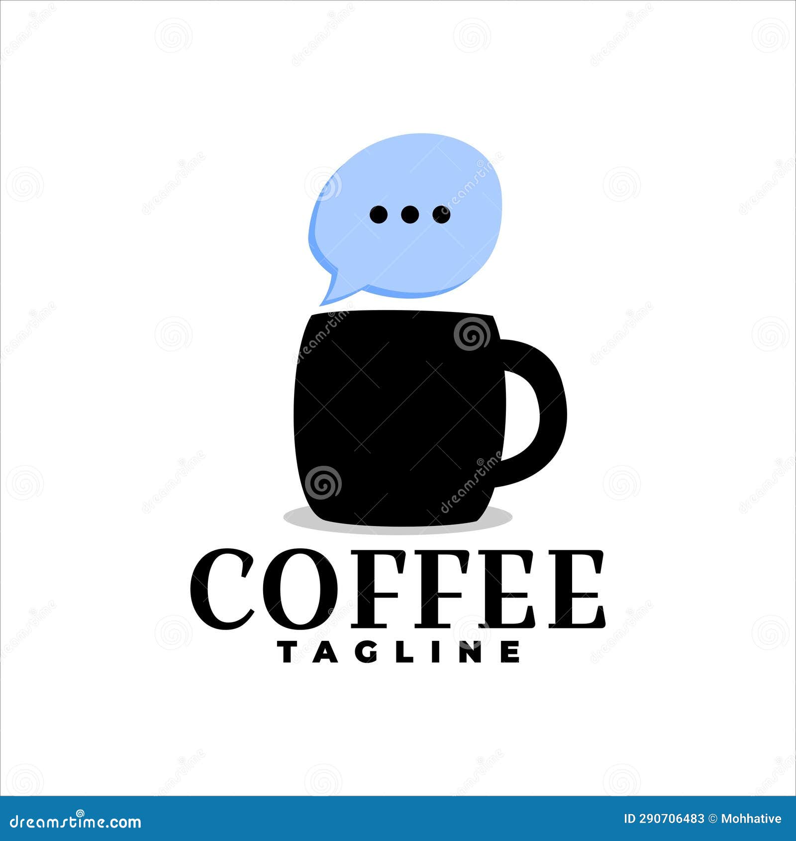 Illustration of a Coffee Cup with a Bubble Chat. Coffee Shop Logo ...