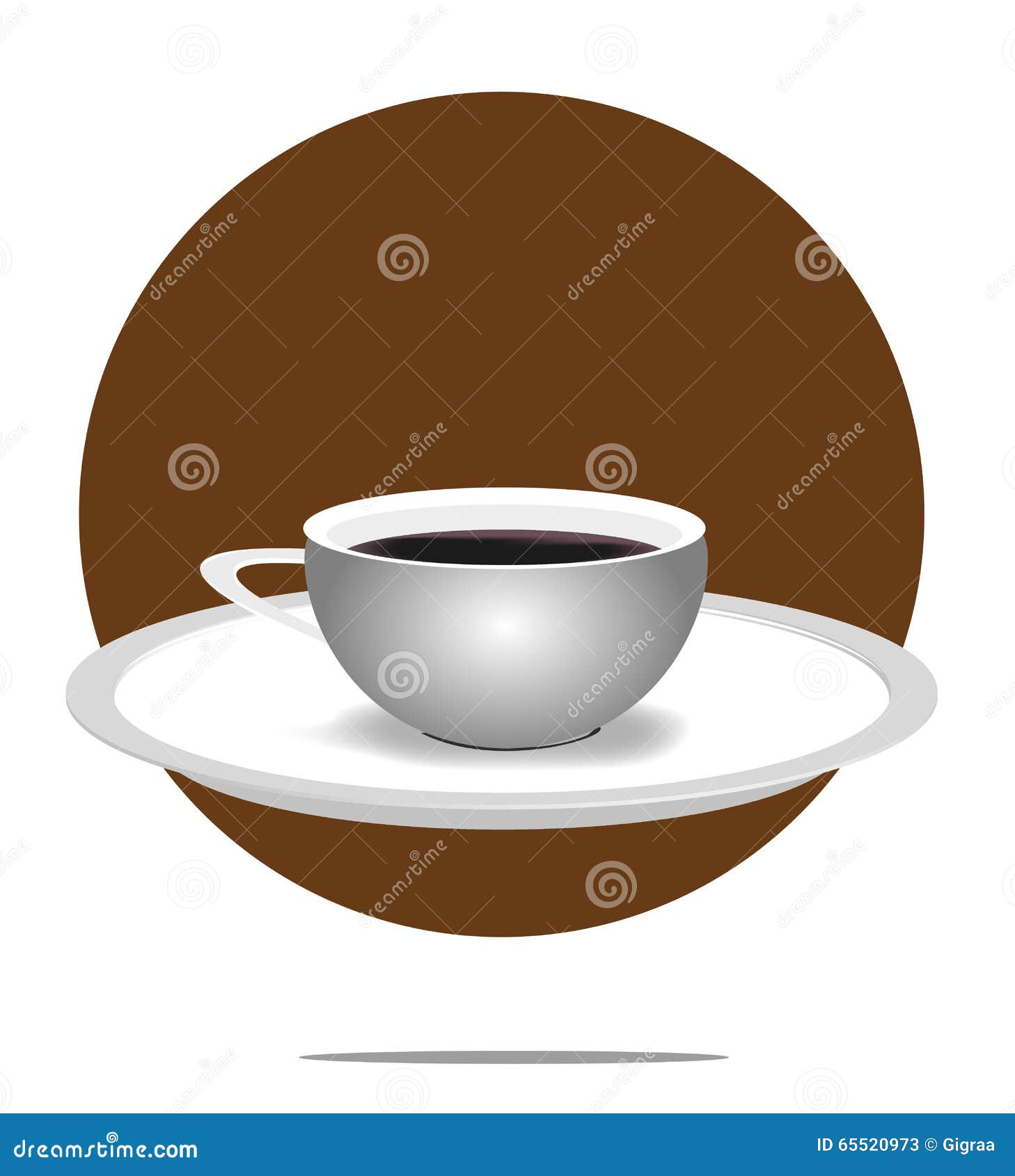 Illustration of a Coffee Cup with Circle Background Stock Illustration ...
