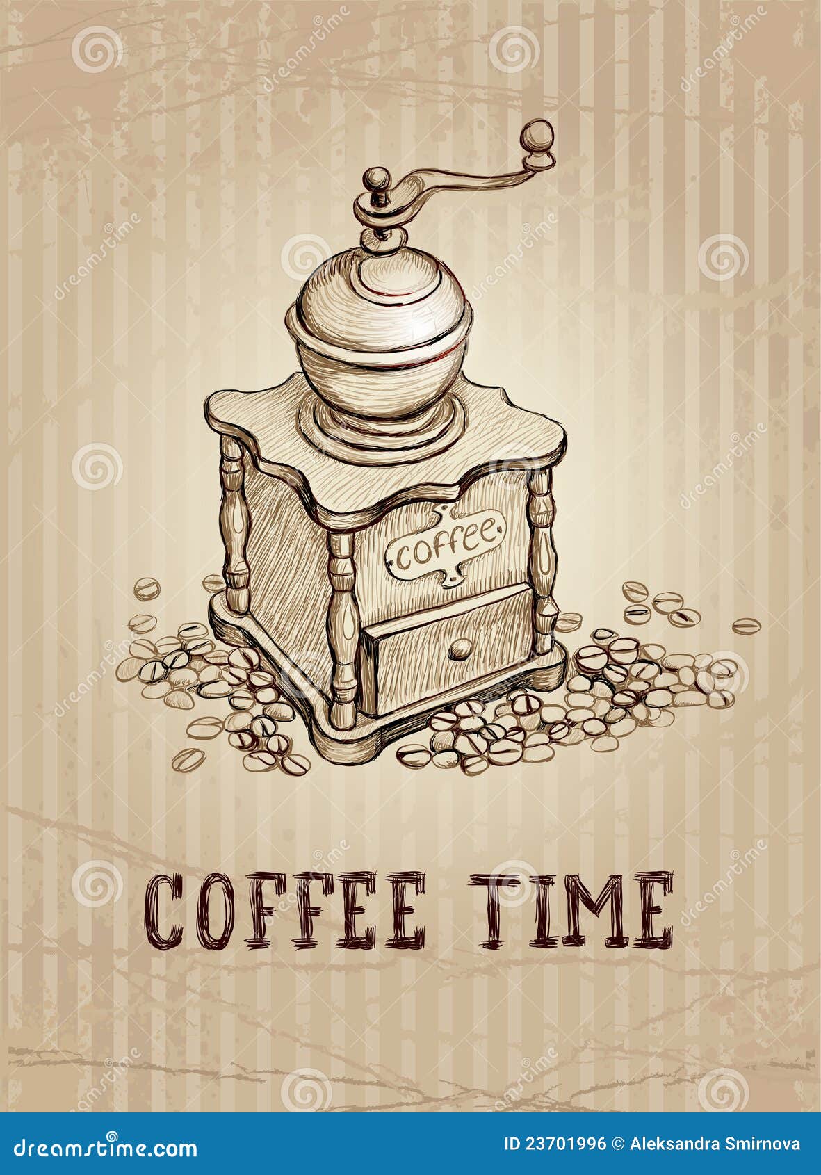 Illustration of Coffee Grinder Stock Vector - Illustration of card ...