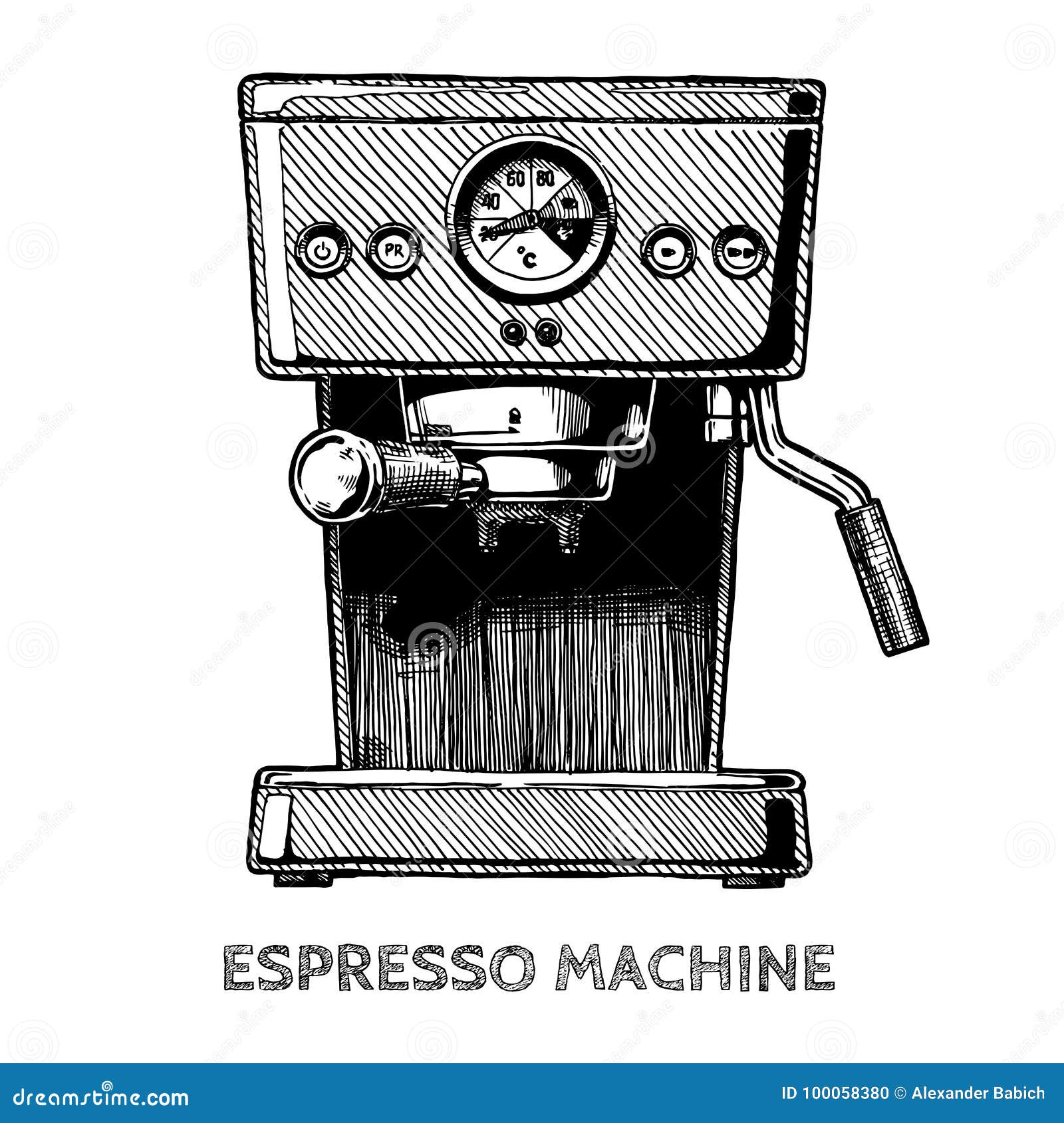 Illustration of Coffee Machine Stock Vector - Illustration of grunge ...