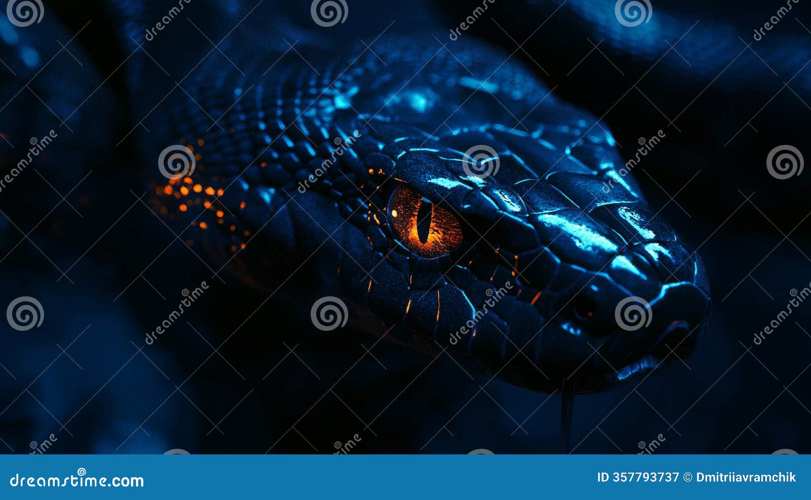 An Illustration of a Coiled Snake with Digital Code Overlaid, Symbolizing Python Programming and ...