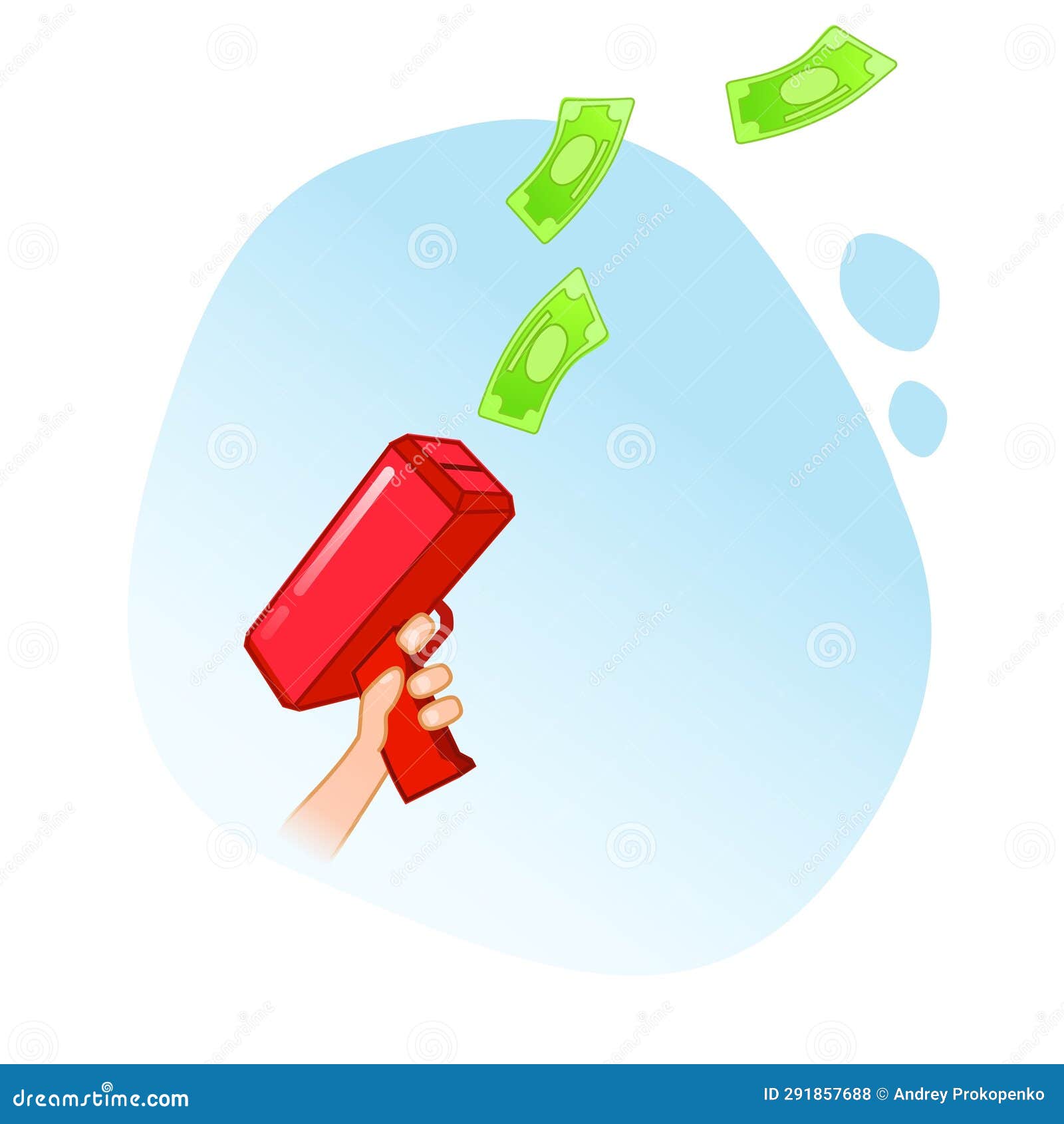 Illustration of a Coin Thrower. Money Machine in Hand Stock Vector ...