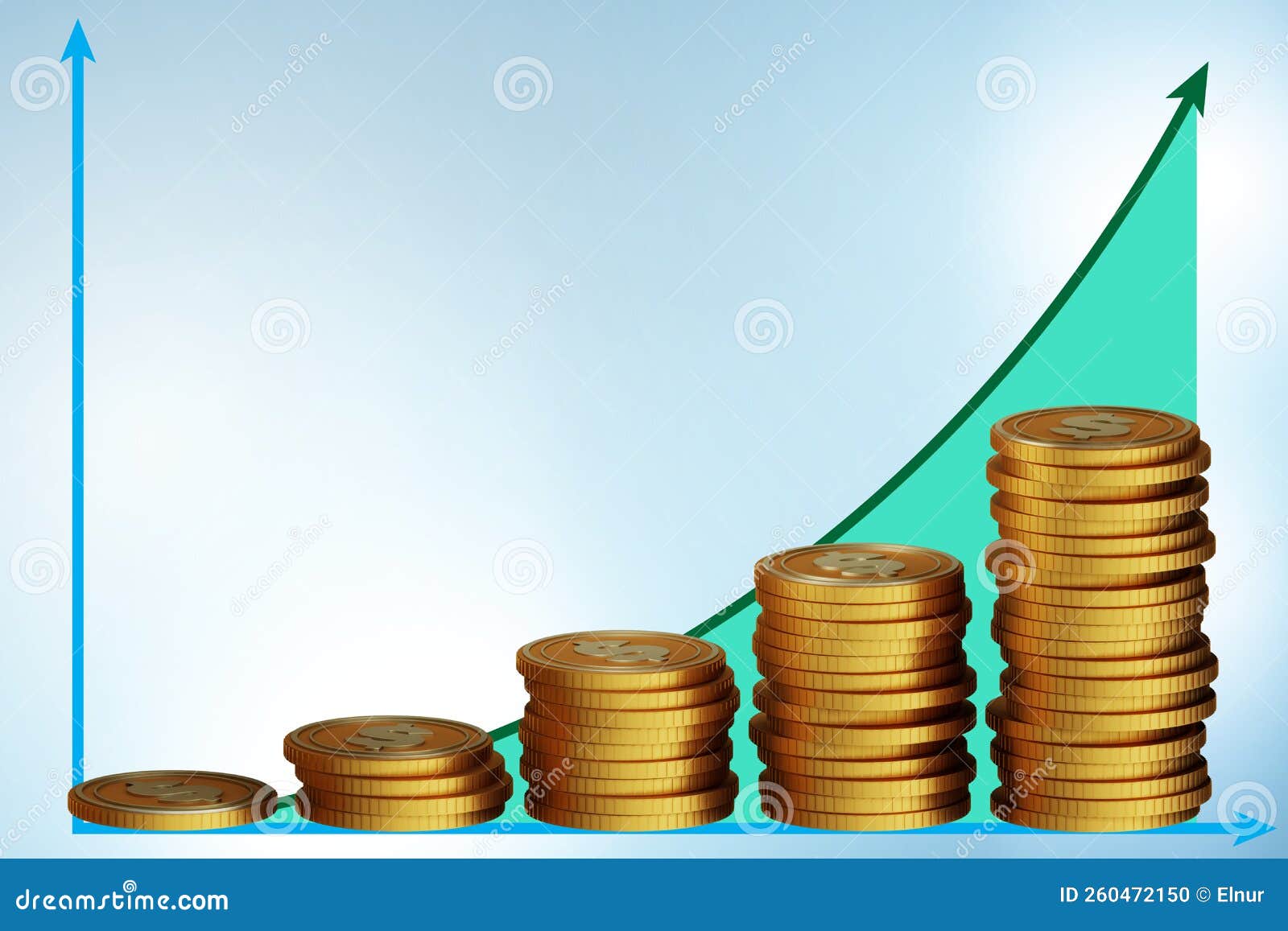 Illustration with Coins Showing Growth - 3d Rendering Stock ...