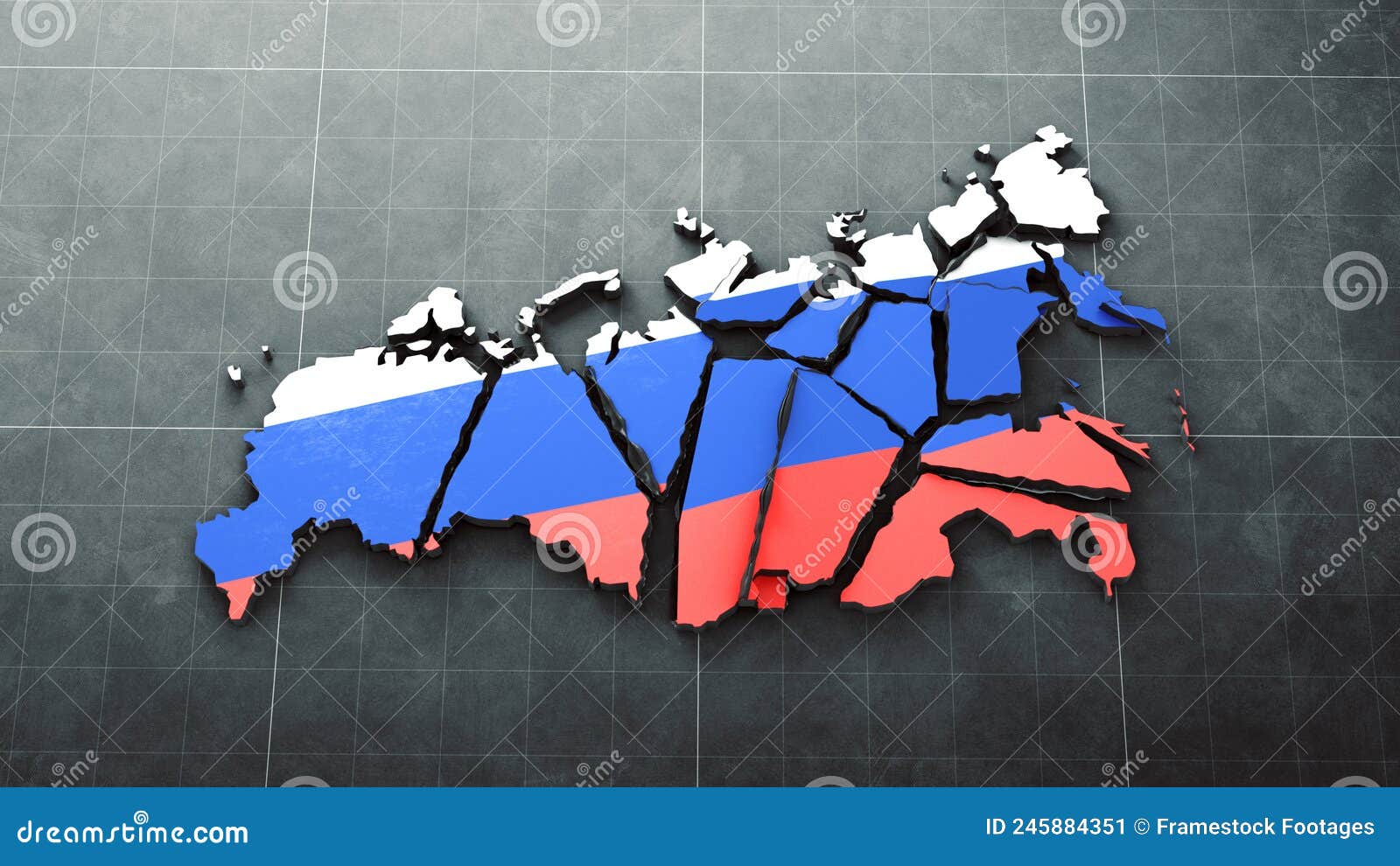 Illustration of the Collapse of the Map of Russia Stock Illustration ...