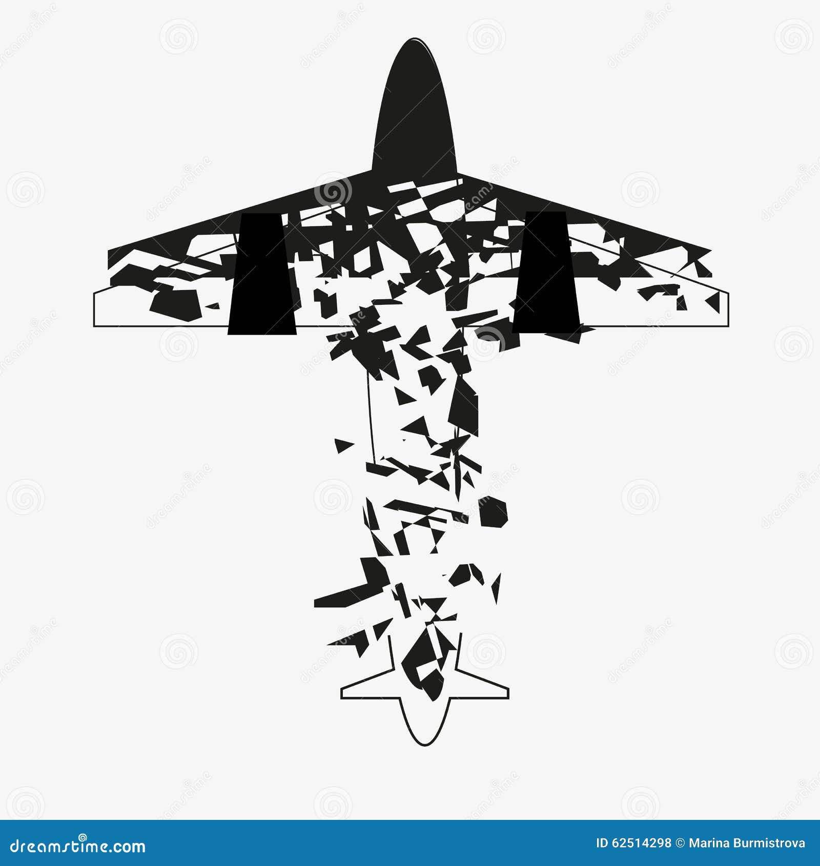 Illustration of the Collapsing Plane Stock Vector - Illustration of ...